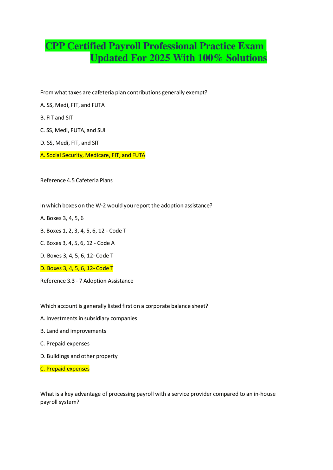 CPP Certified Payroll Professional Practice Exam: Updated for 2025 ...