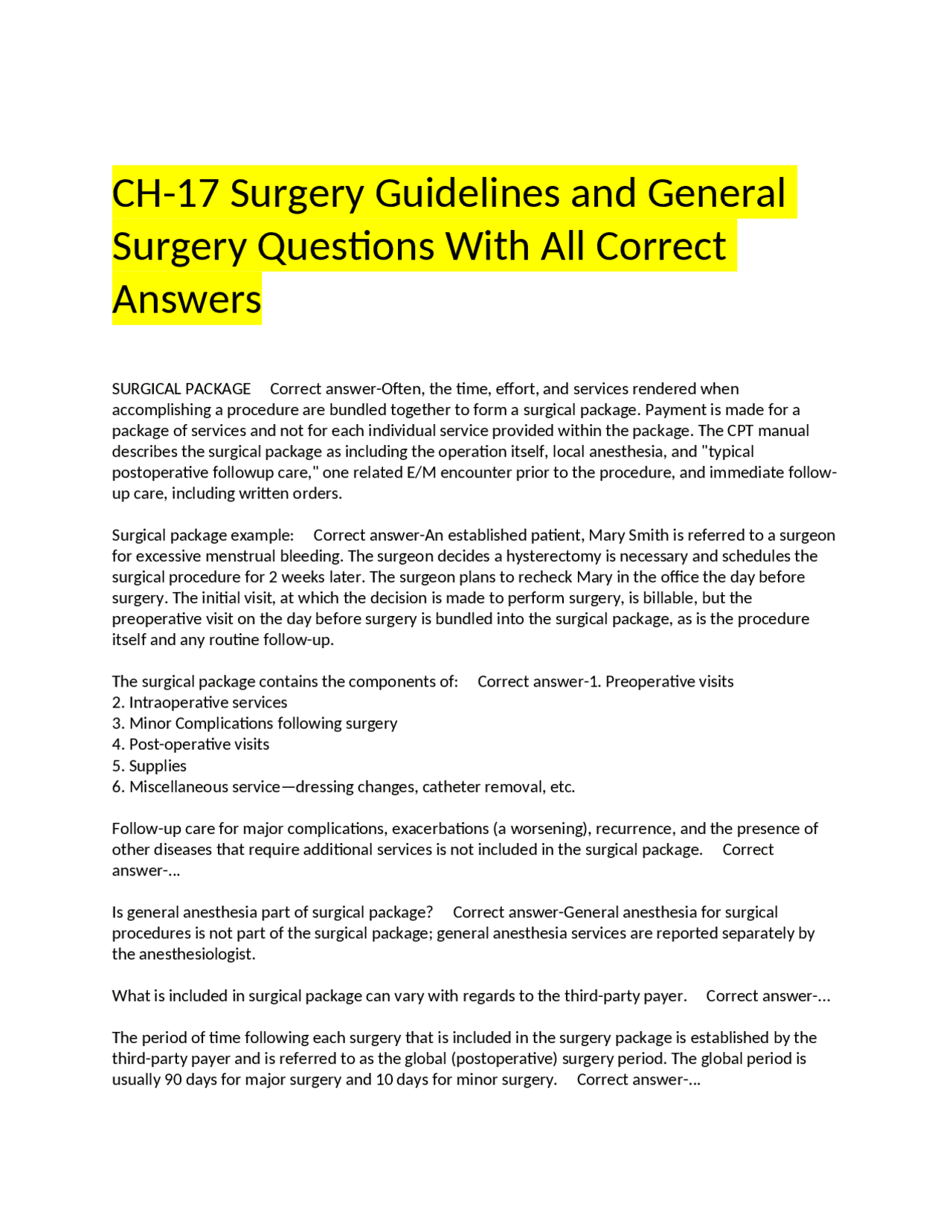 Surgical Packages: A Guide to Understanding Components and Billing ...