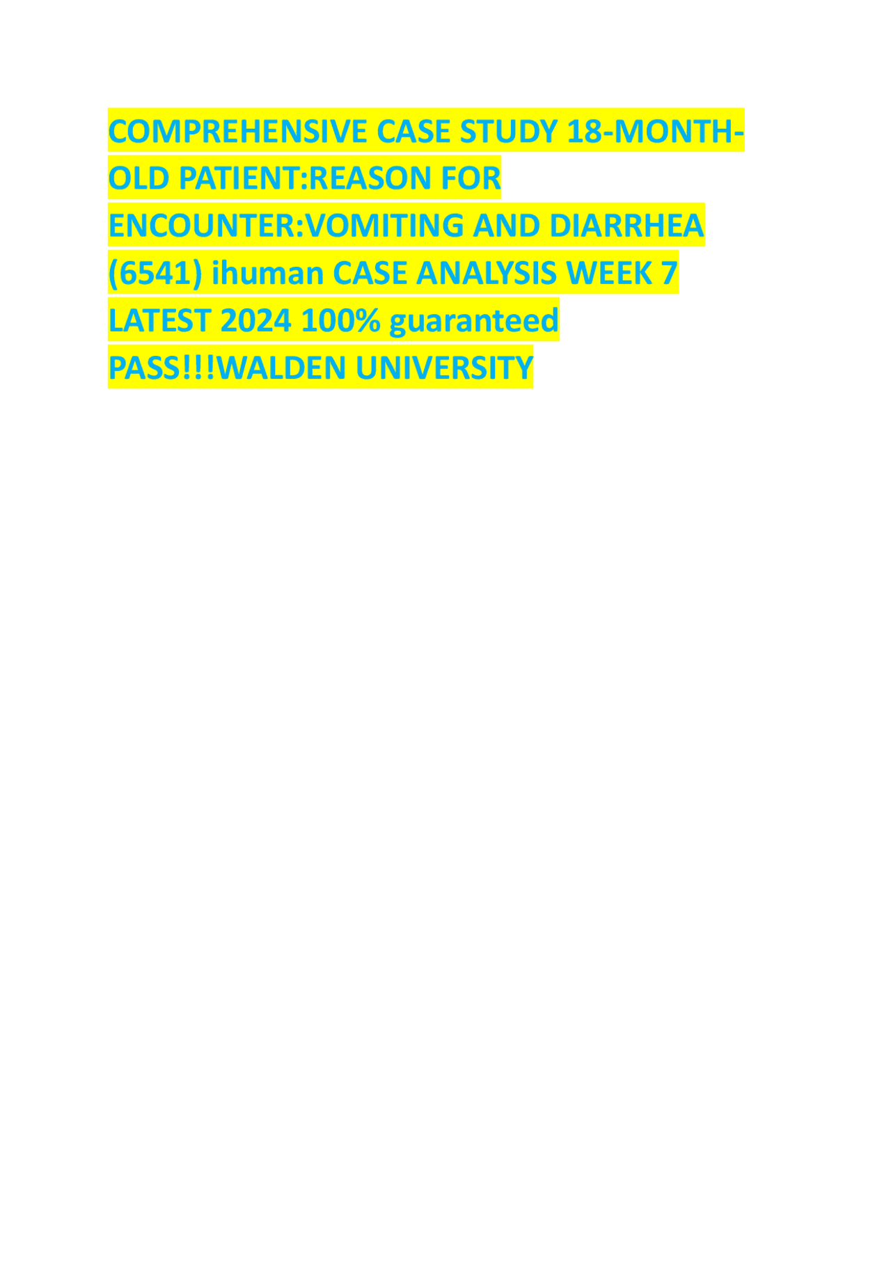 Case Study: Vomiting and Diarrhea in an 18-Month-Old Patient | Exams ...