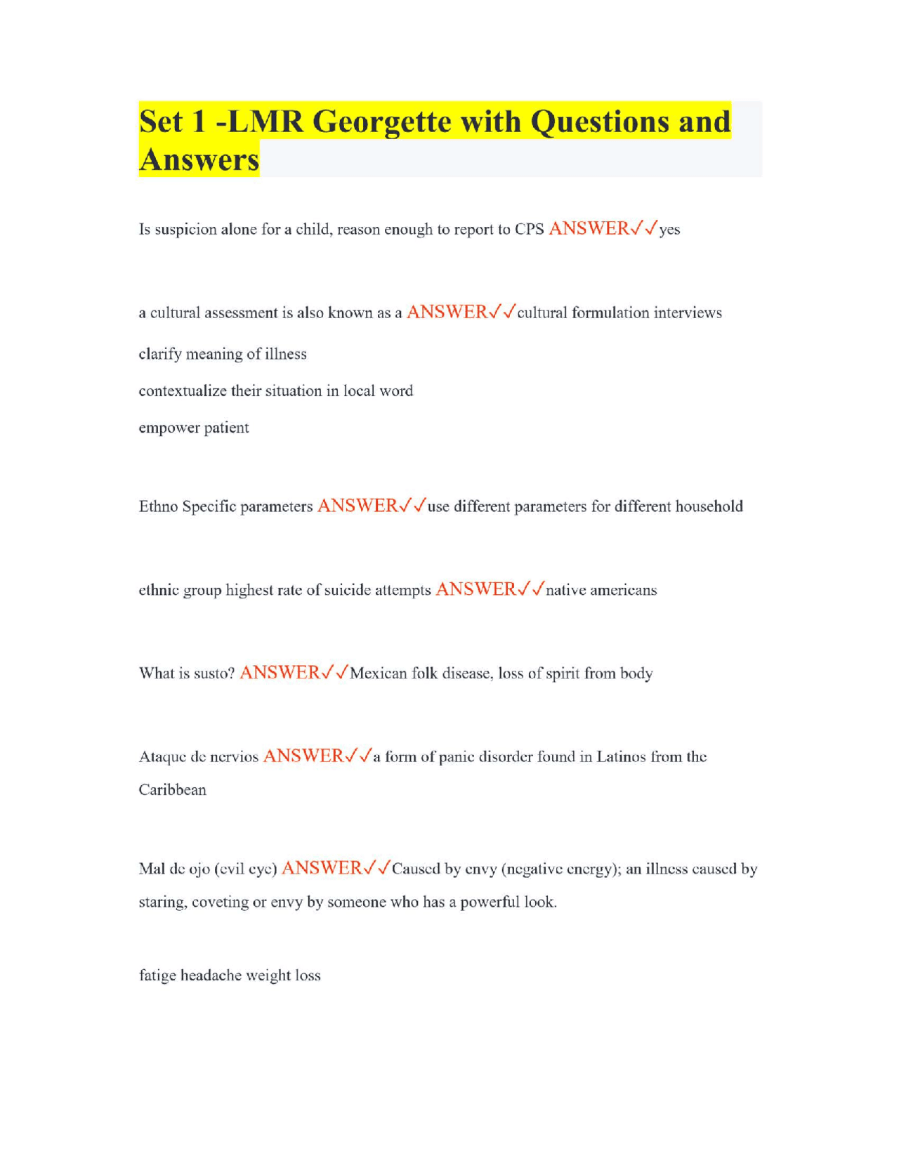Set 1 -LMR Georgette with Questions and Answers | Exams Humanities ...