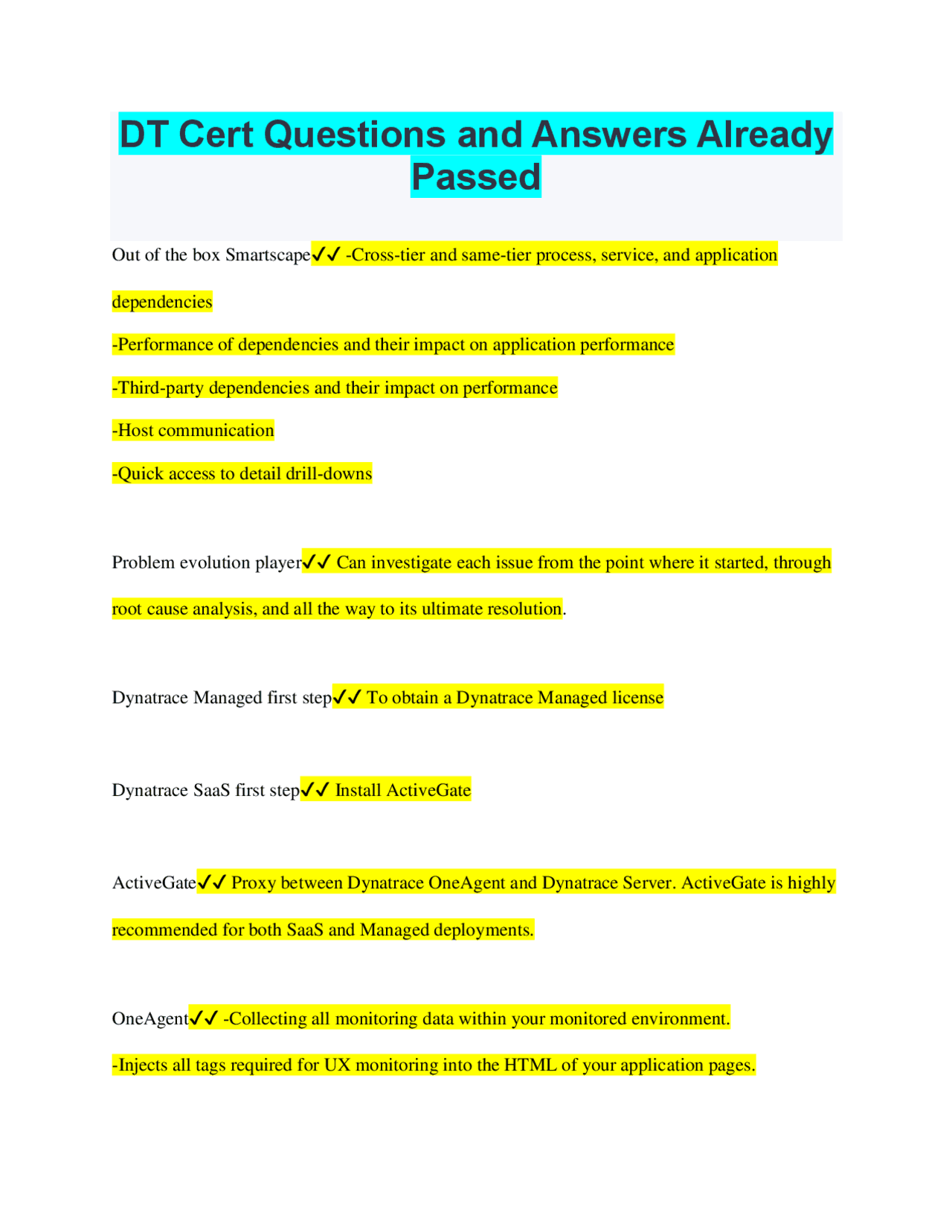 DT Cert Questions and Answers Already Passed | Exams Advanced Education ...