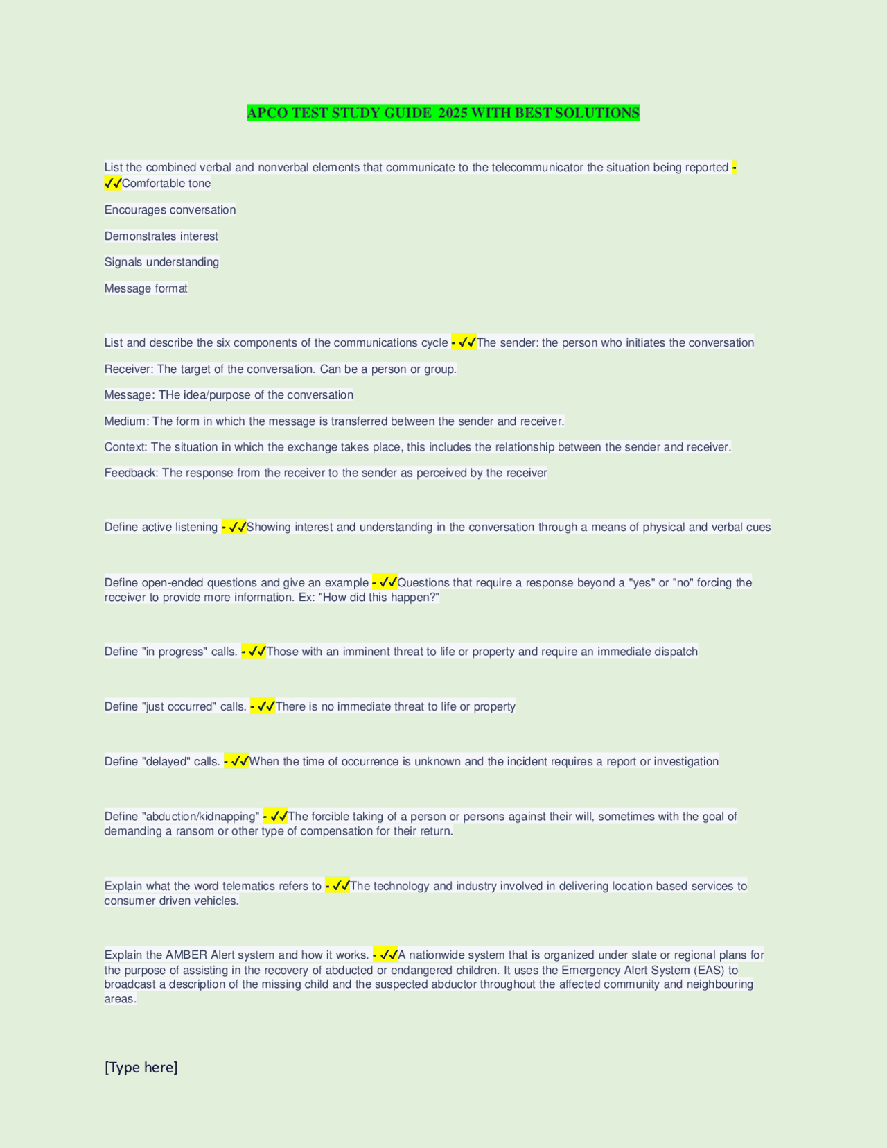 APCO Test Study Guide 2025: Telecommunications and Emergency Response ...