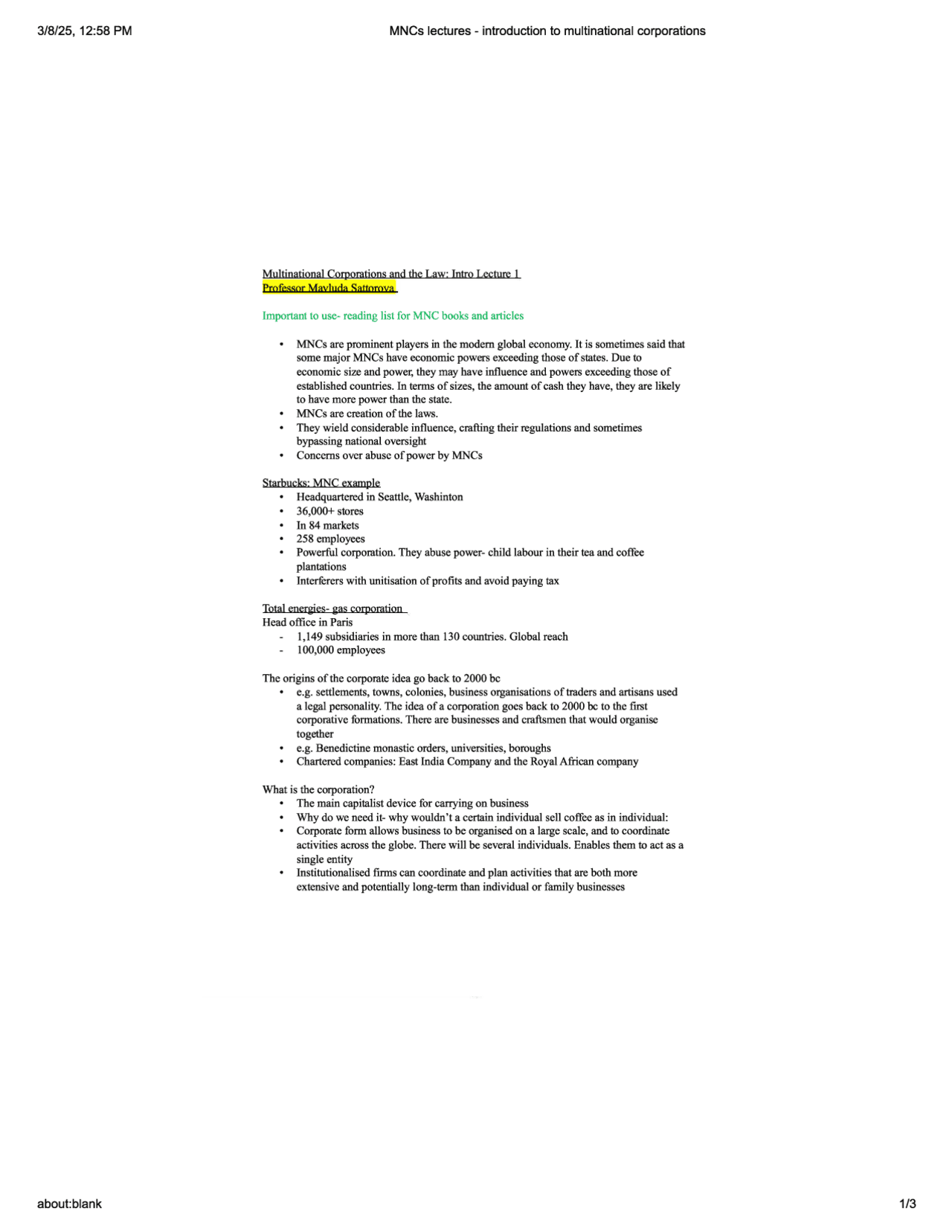 MNCs lectures - introduction to multinational corporation | Lecture ...