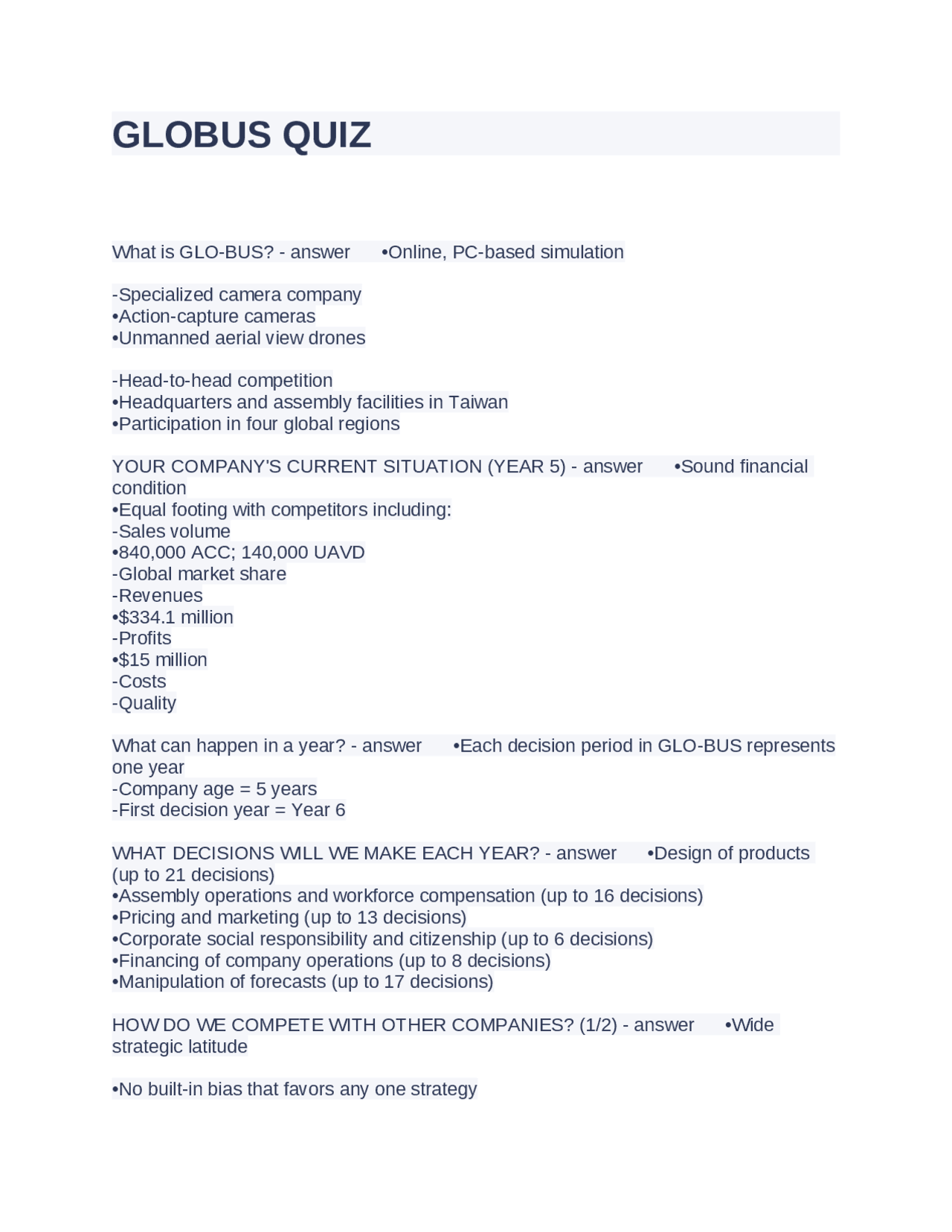 GLOBUS QUIZ QUESTIONS WITH CORRECT ANSWERS | Exams Advanced Education ...