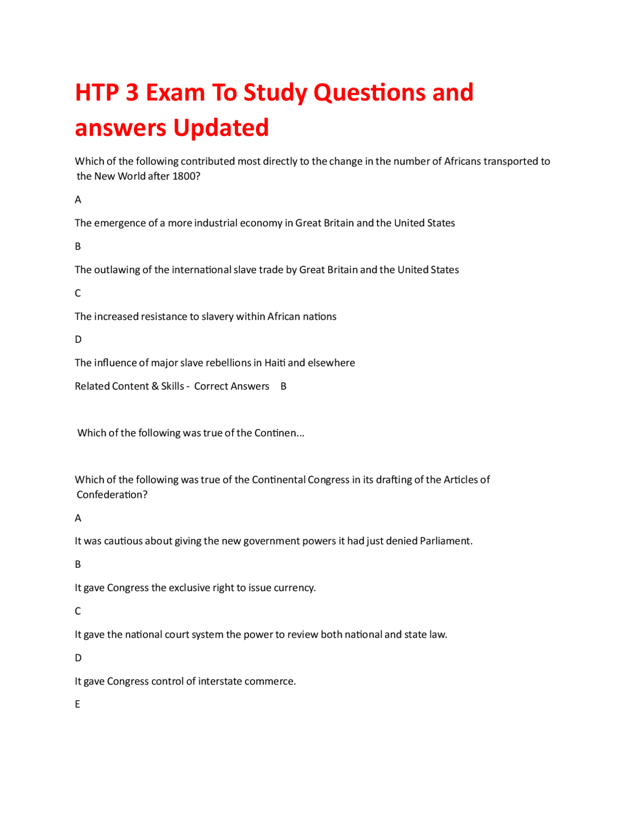 HTP 3 Exam To Study Questions and answers Updated | Exams Nursing | Docsity