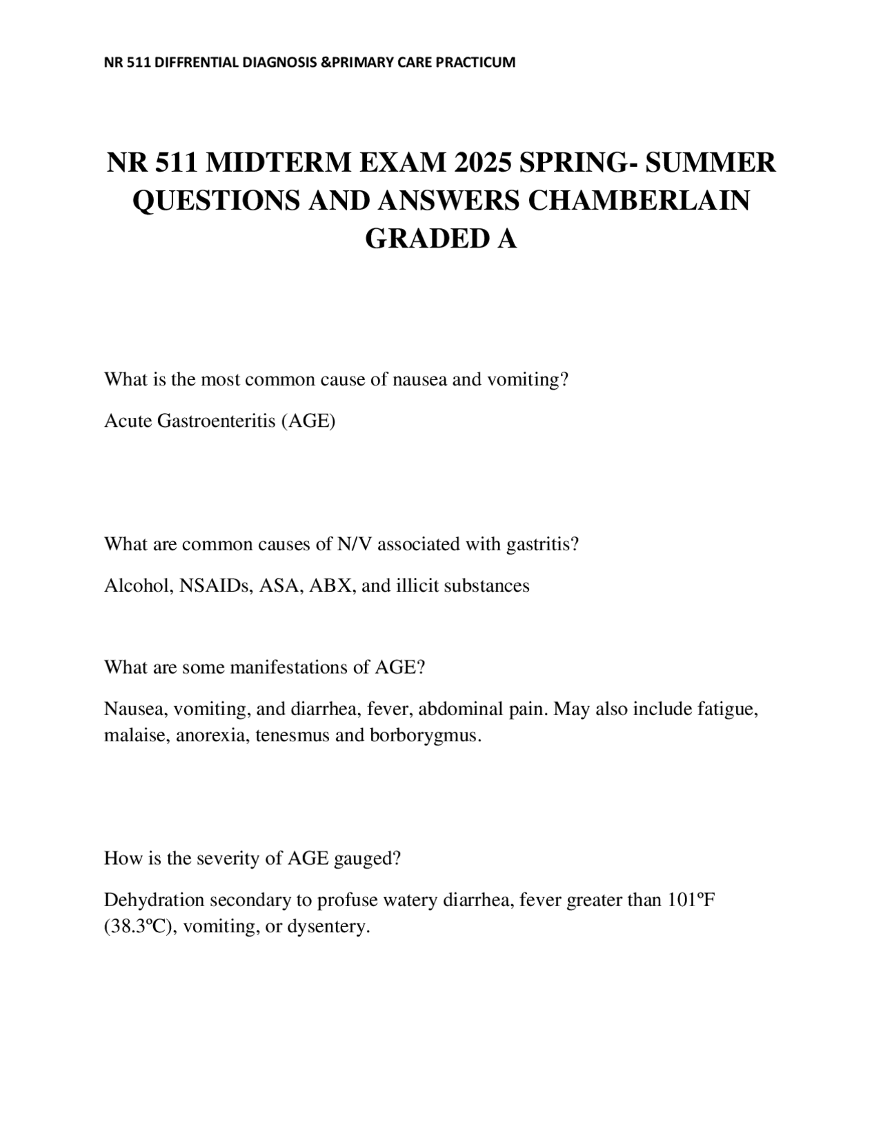NR 511 MIDTERM EXAM 2025 SPRING- SUMMER QUESTIONS AND ANSWERS ...
