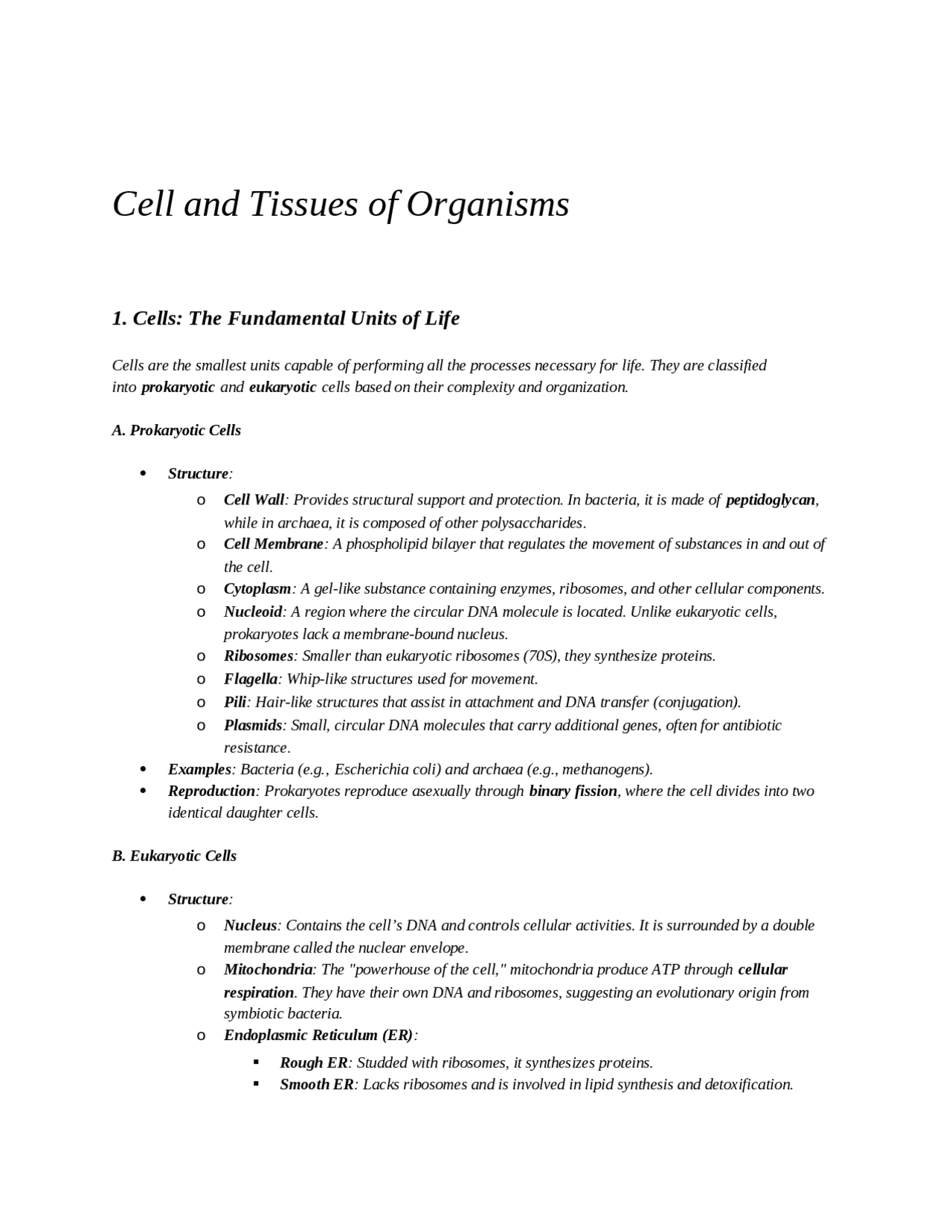 Cell Biology and Tissues: A Comprehensive Guide to the Fundamental ...