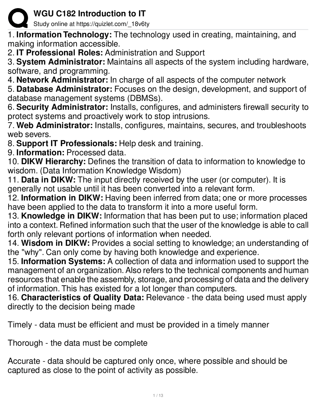 Information Technology Chapter 1 Exam Questions with Accurate Answers., Exams of Informati ...