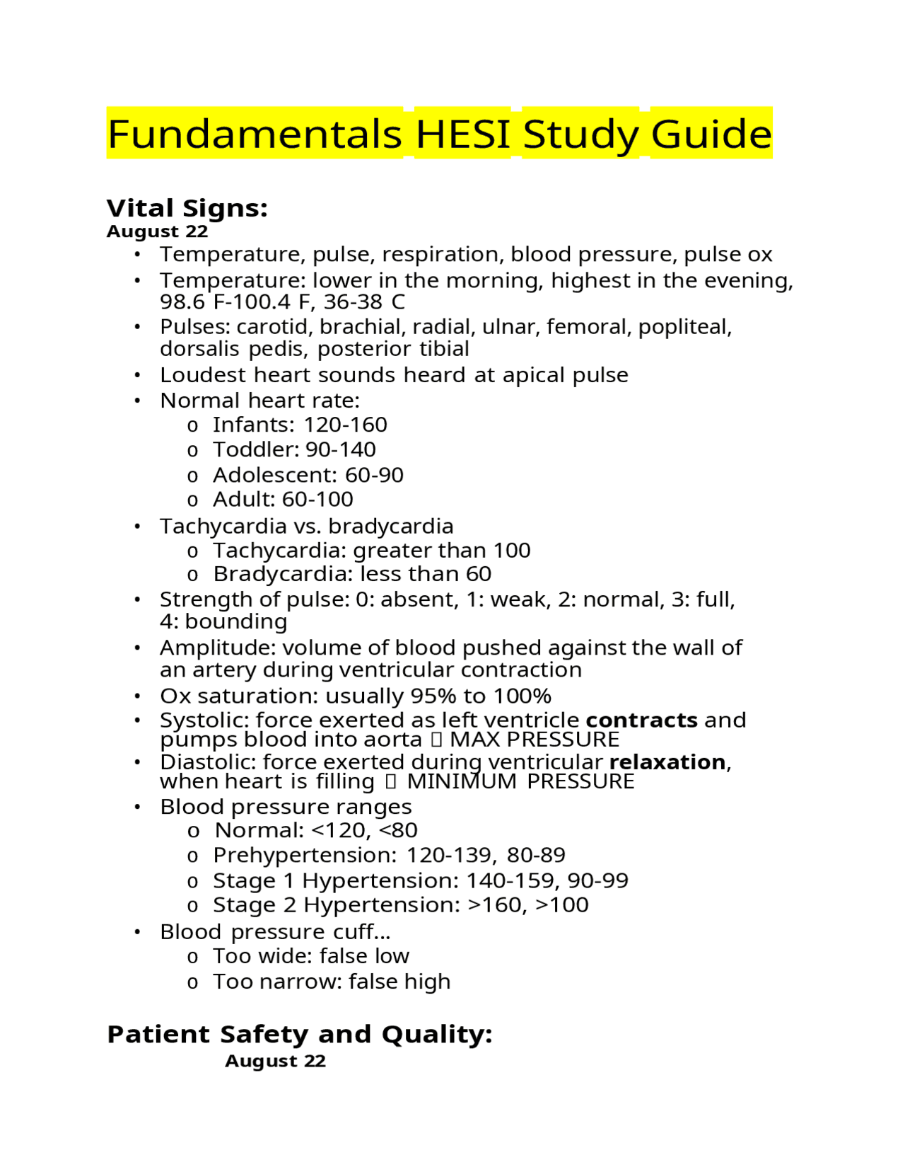 Fundamentals HESI Study Guide | Study Guides, Projects, Research ...