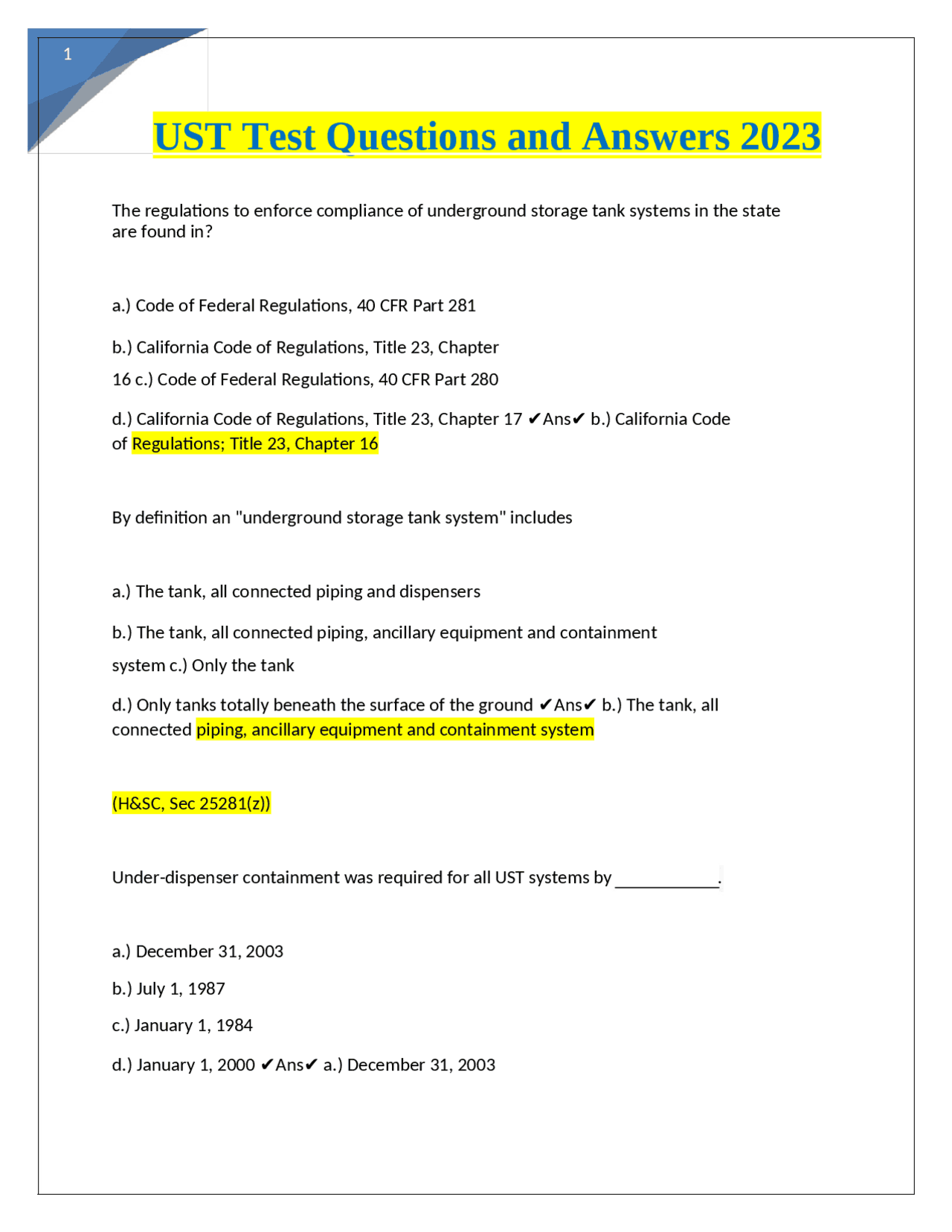 UST Test Questions and Answers 2023 | Exams Nursing | Docsity