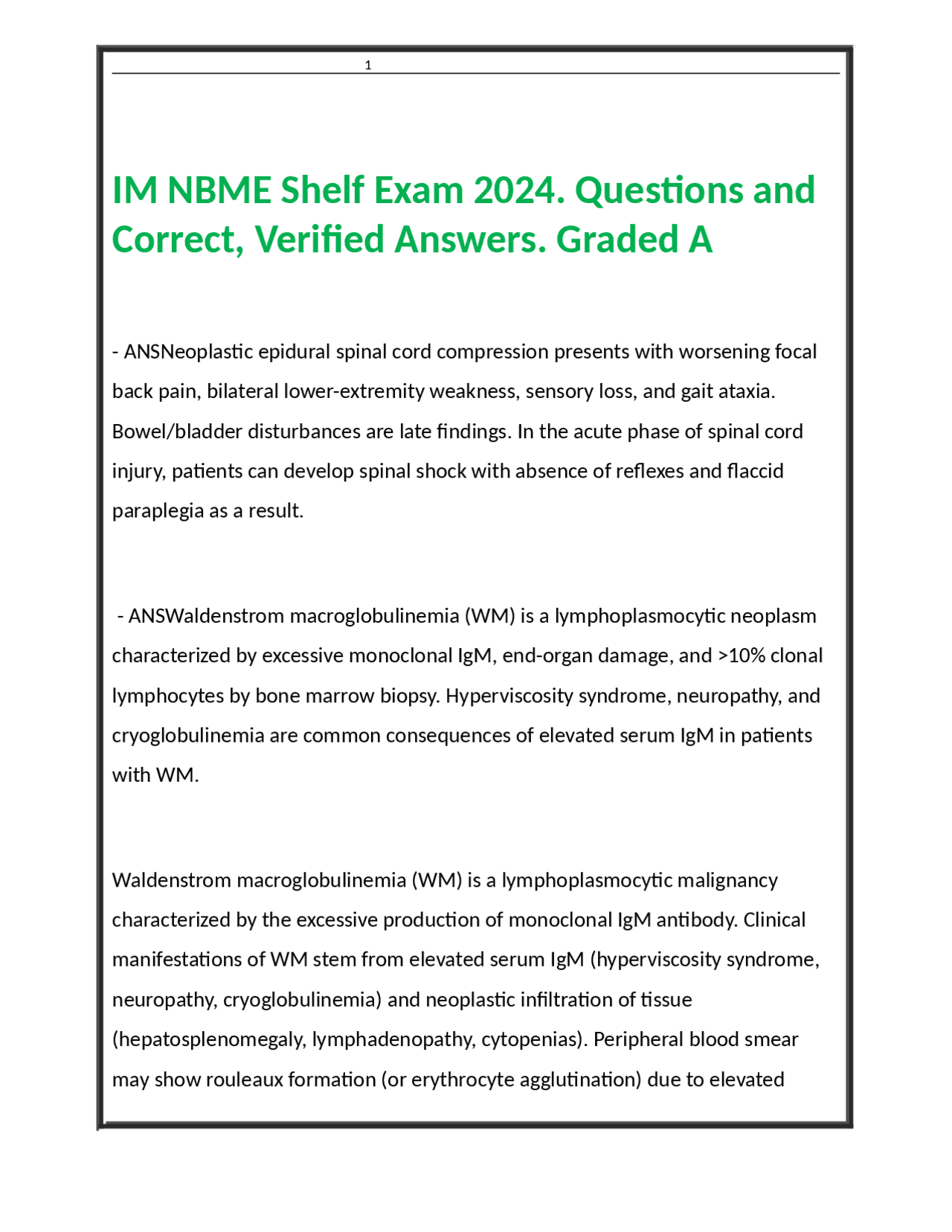 NBME Shelf Exam 2024: Questions and Answers for Medical Students ...