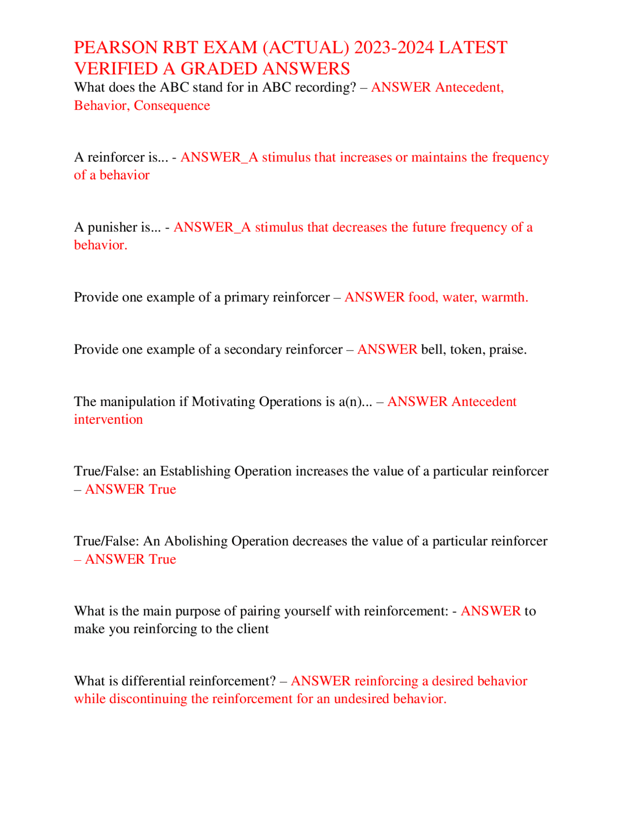 RBT Exam Practice Questions and Answers: A Comprehensive Guide to the ...
