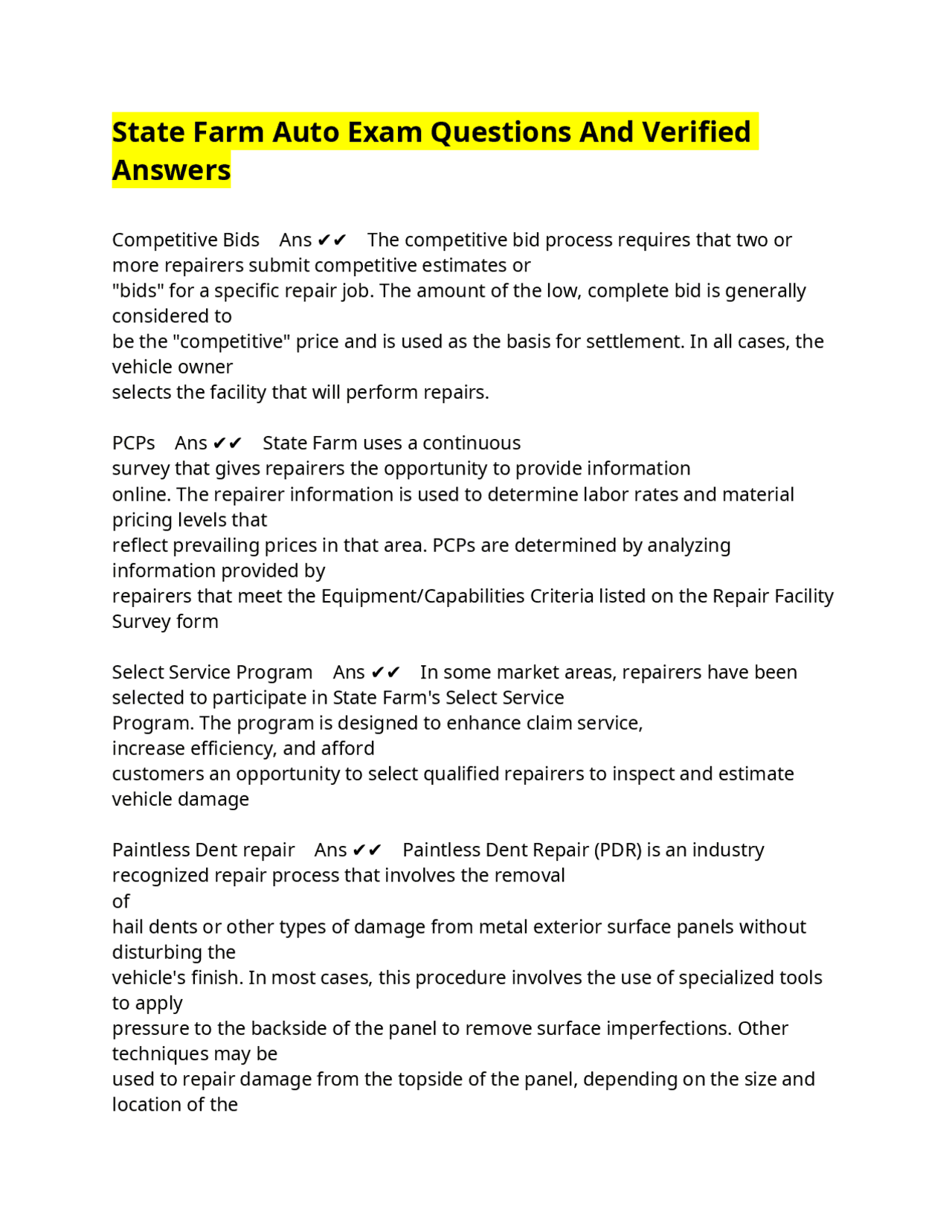 State Farm Auto Exam Questions and Answers: A Guide to Understanding ...