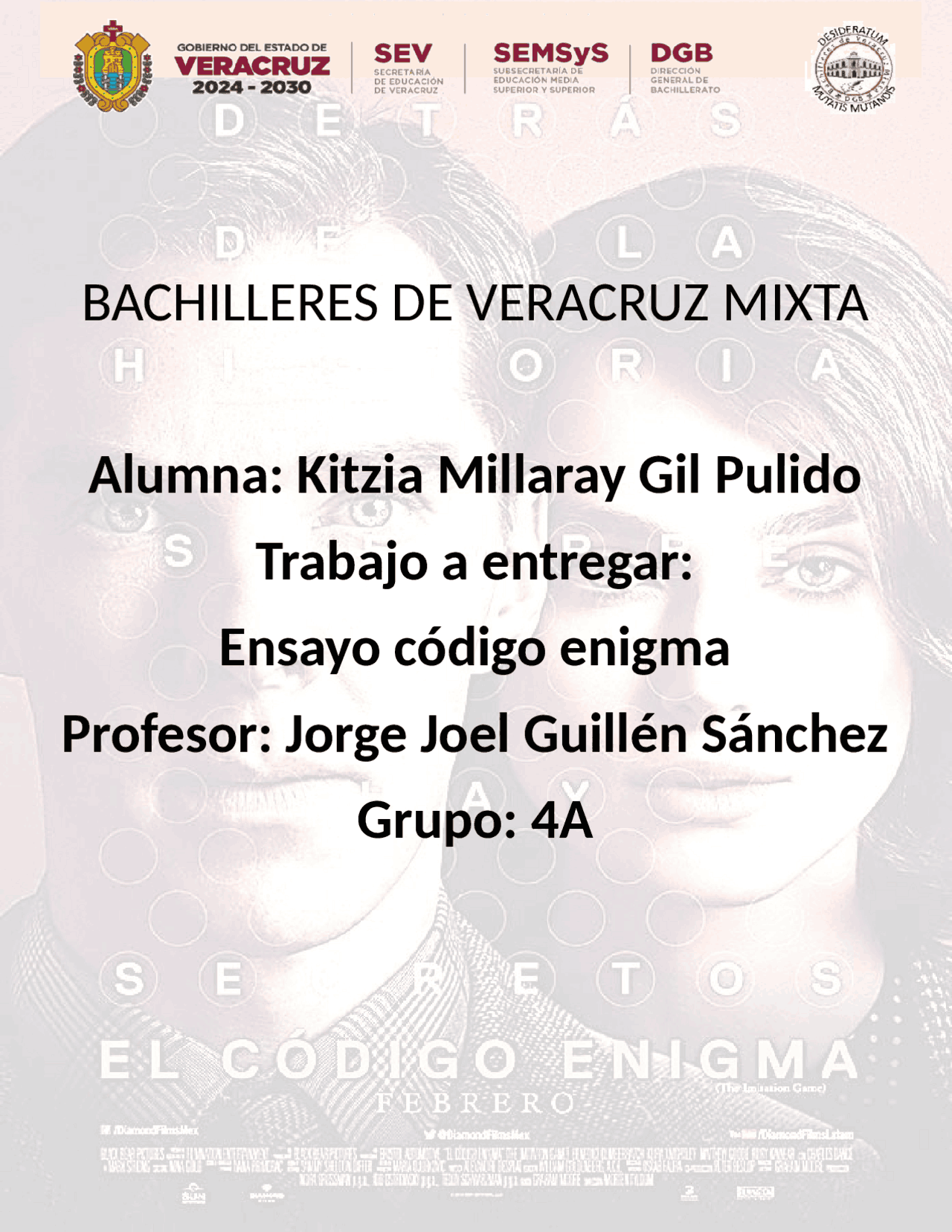 ensayo pelicula codigo enigma | Summaries Vocational education | Docsity