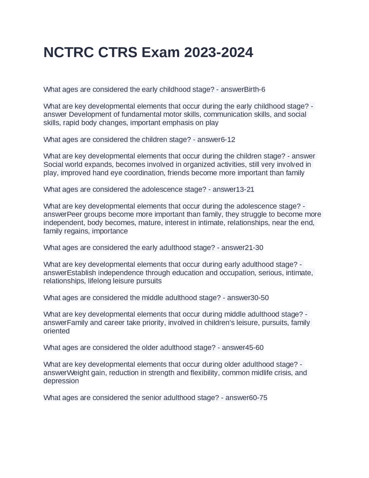 NCTRC CTRS Exam Study Guide: Key Concepts and Theories | Exams Advanced ...