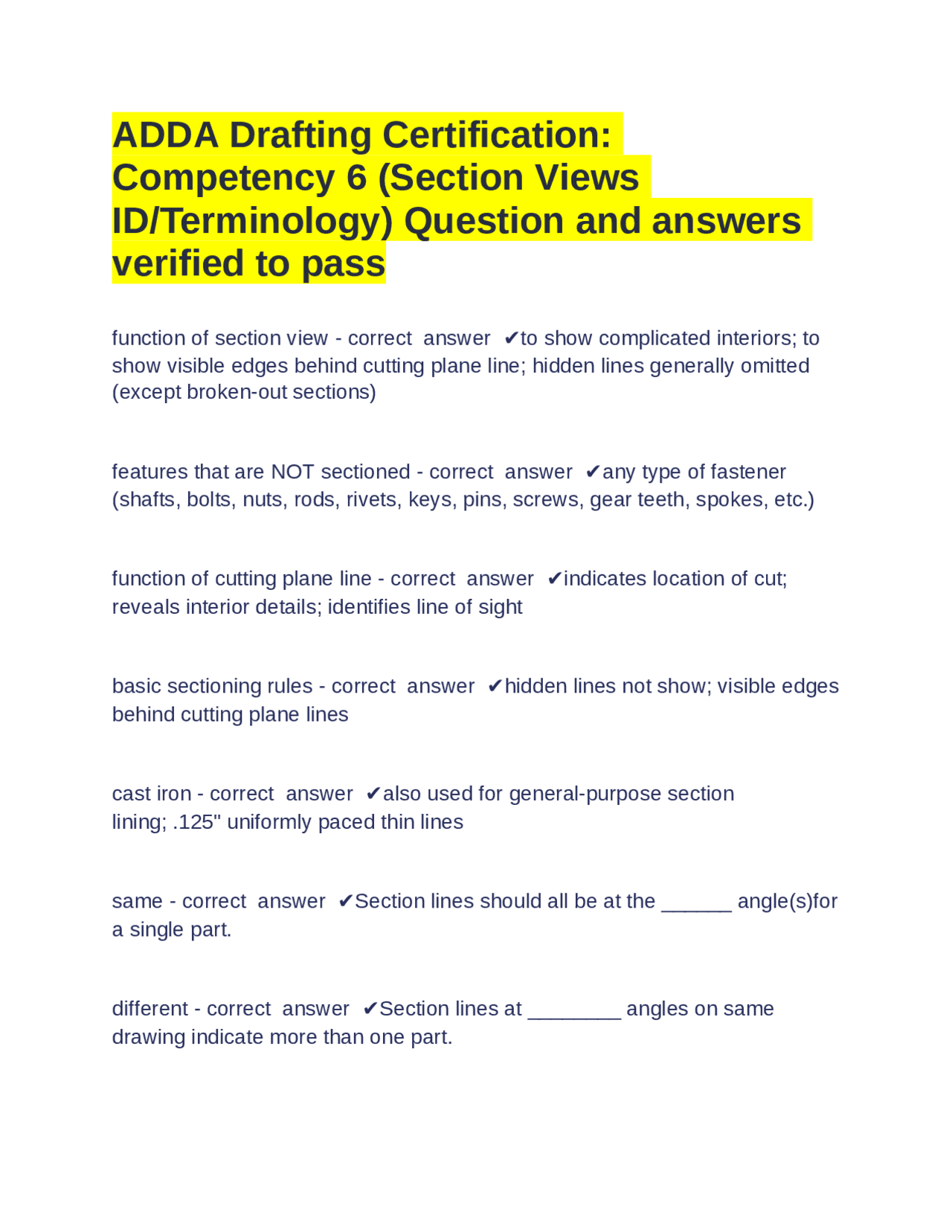 ADDA Drafting Certification: Competency 6 - Section Views ID ...