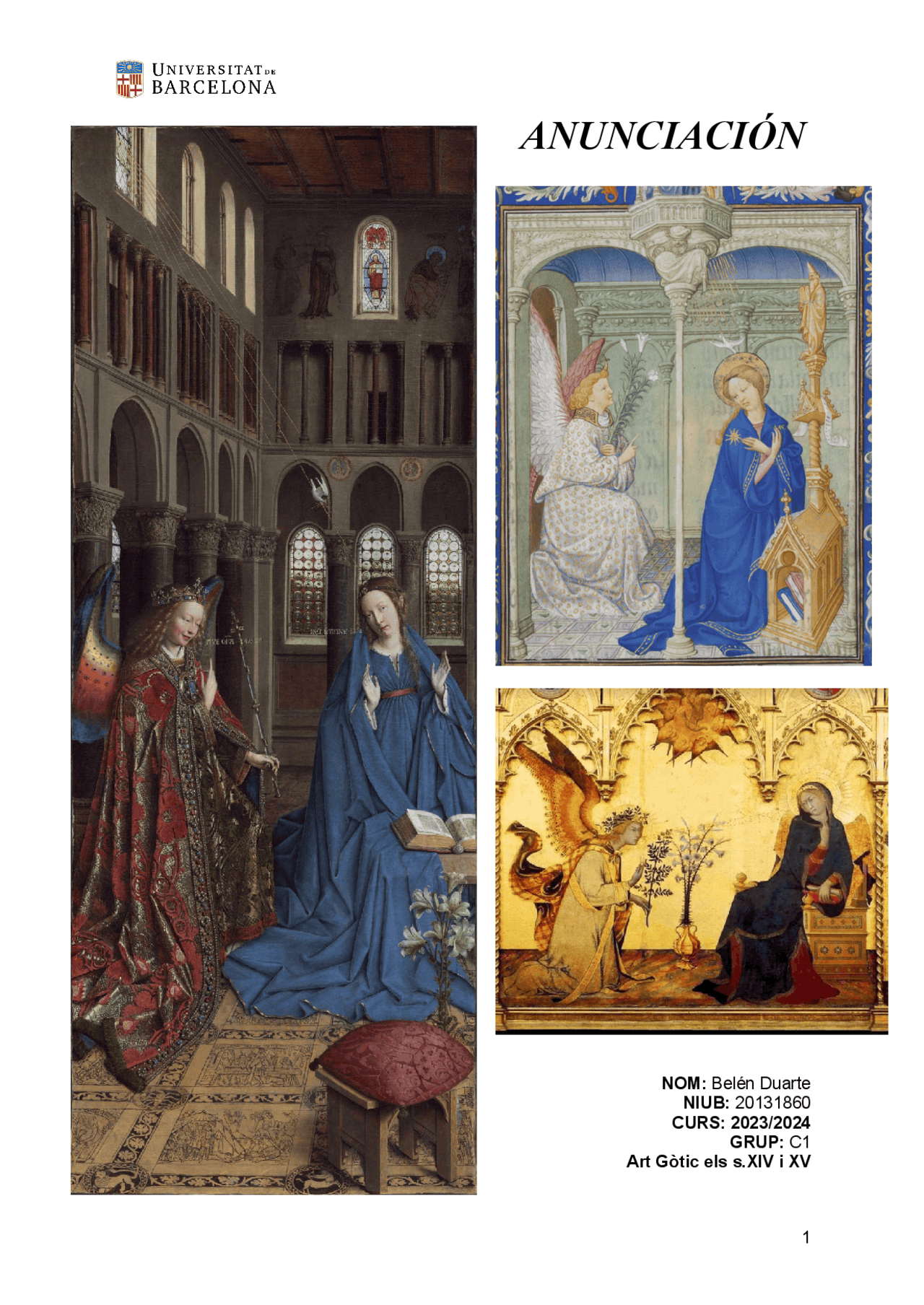 Análisis Iconográfico de la Anunciación en el Arte Gótico: Comparación ...