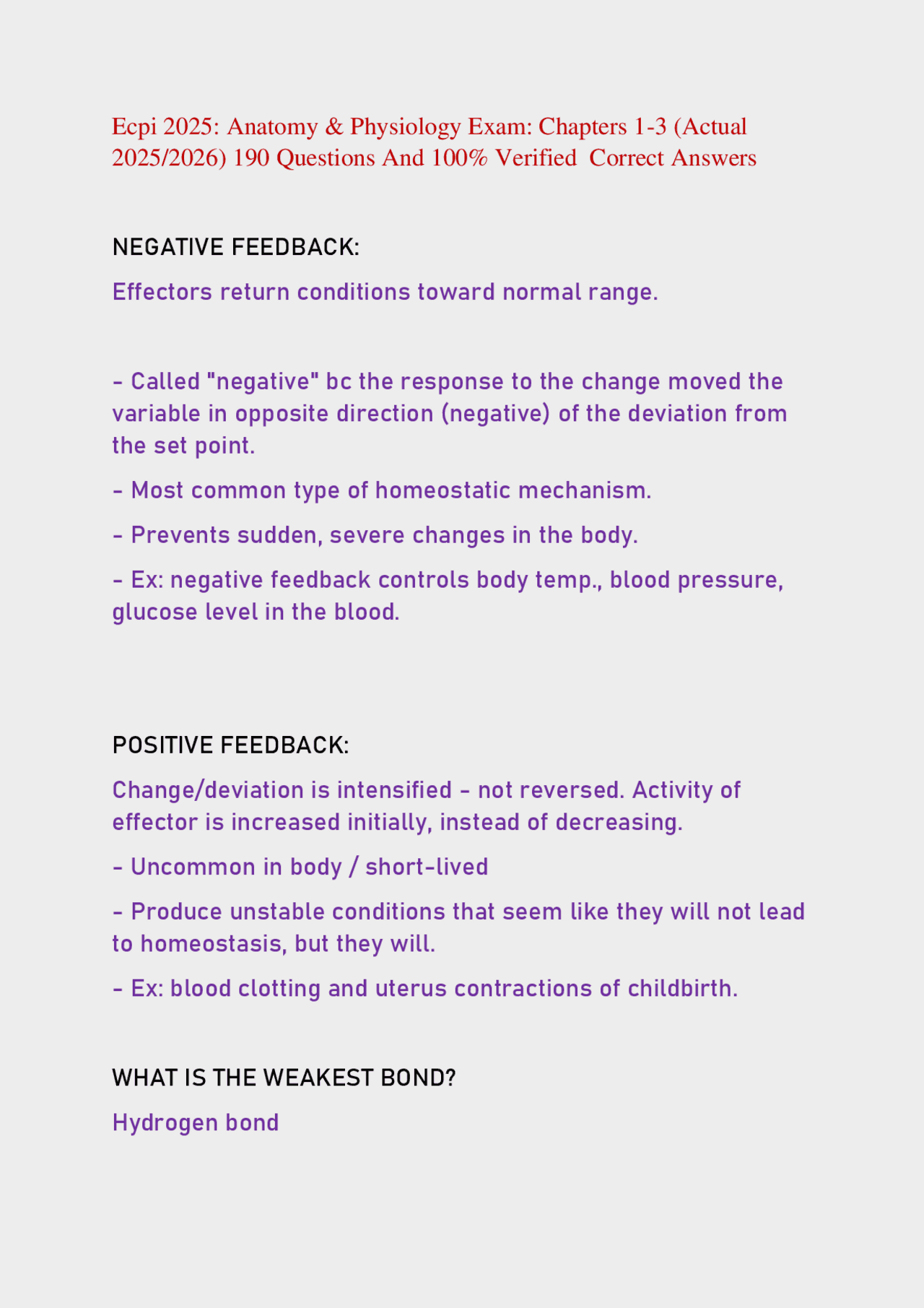 Ecpi 2025: Anatomy & Physiology Exam: Chapters 1-3 (Actual 2025/2026 ...