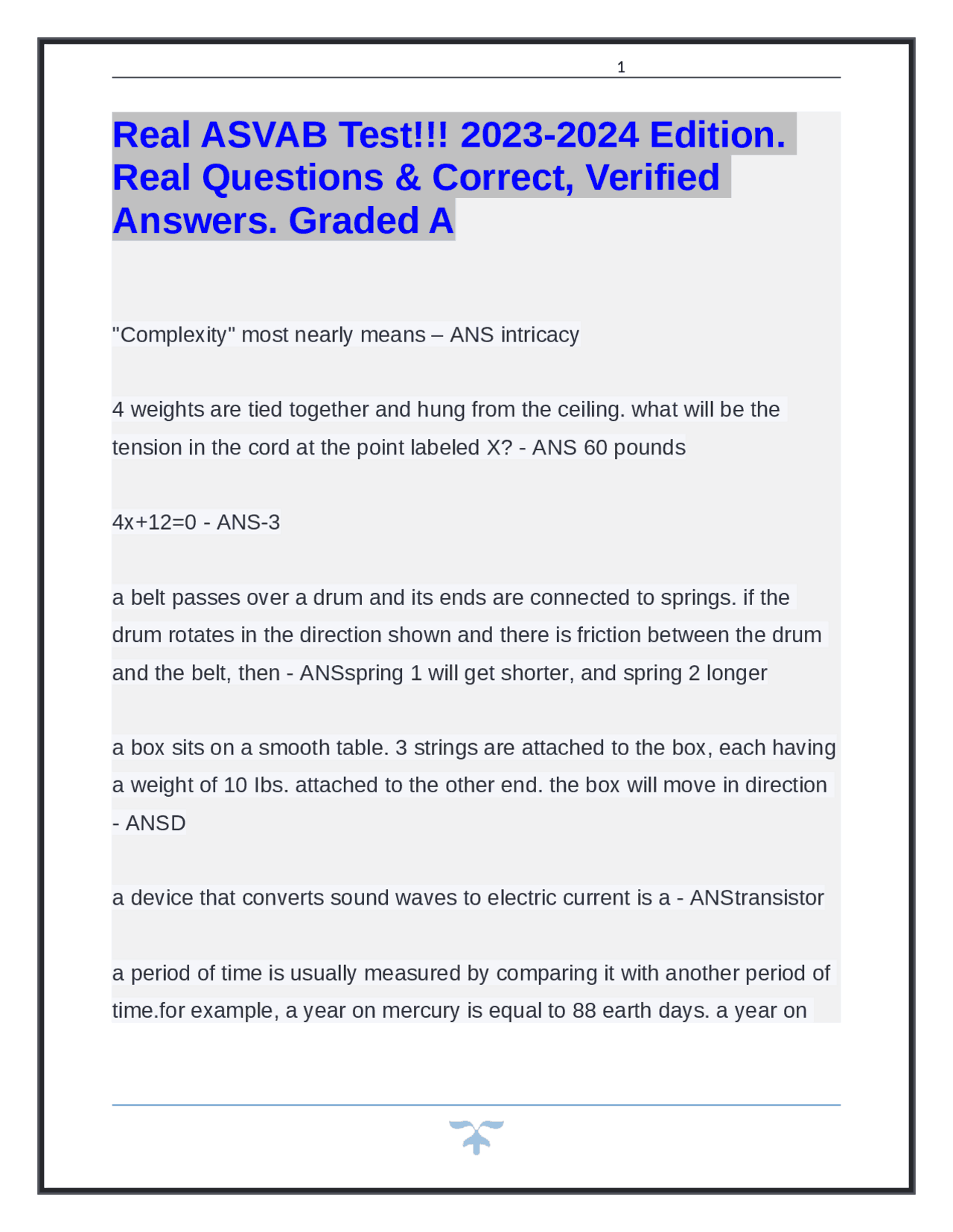 Real ASVAB Test!!! 2023-2024 Edition. Real Questions & Correct ...