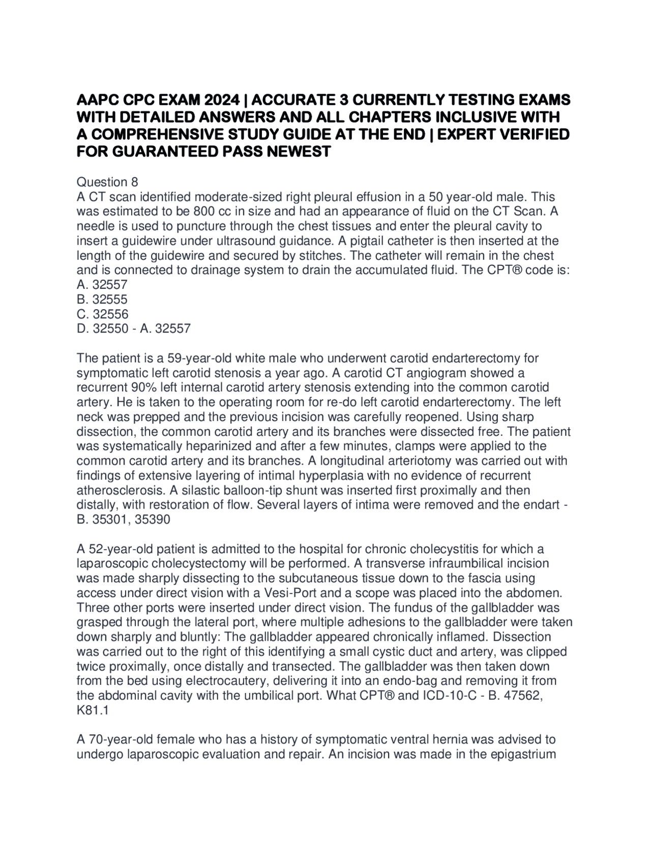 AAPC CPC Exam 2024: Practice Questions and Answers | Exams Nursing ...