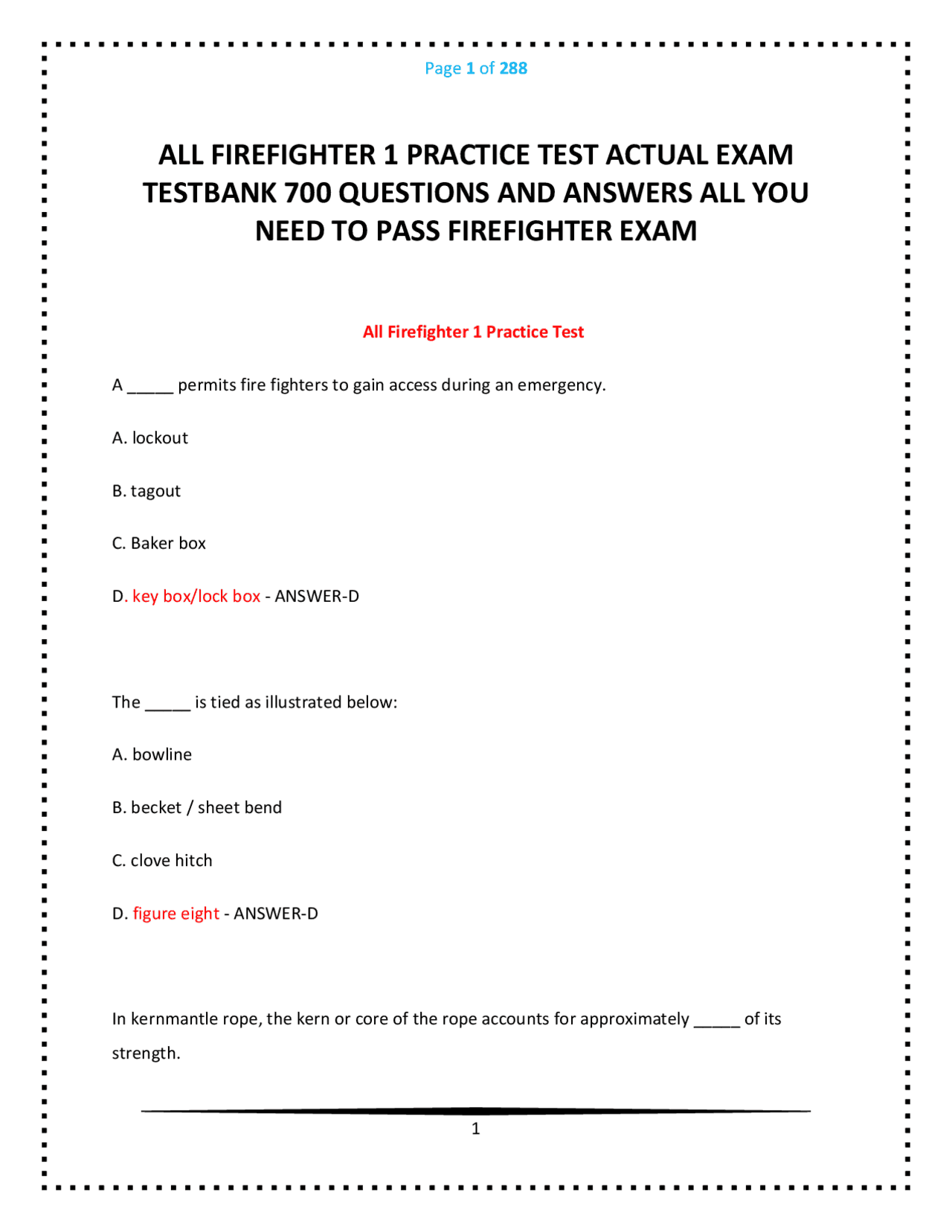 Firefighter 1 Practice Test: 700 Questions and Answers for Exam ...