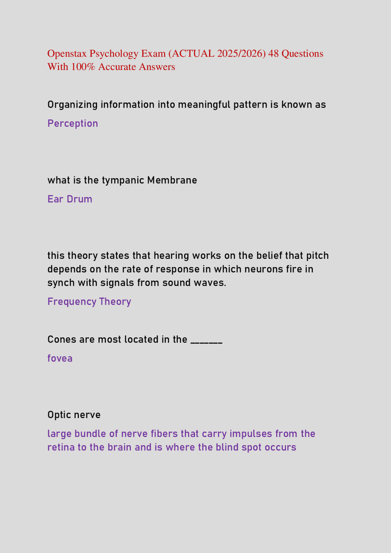 Openstax Psychology Exam: 48 Questions with Answers | Exams Psychology ...