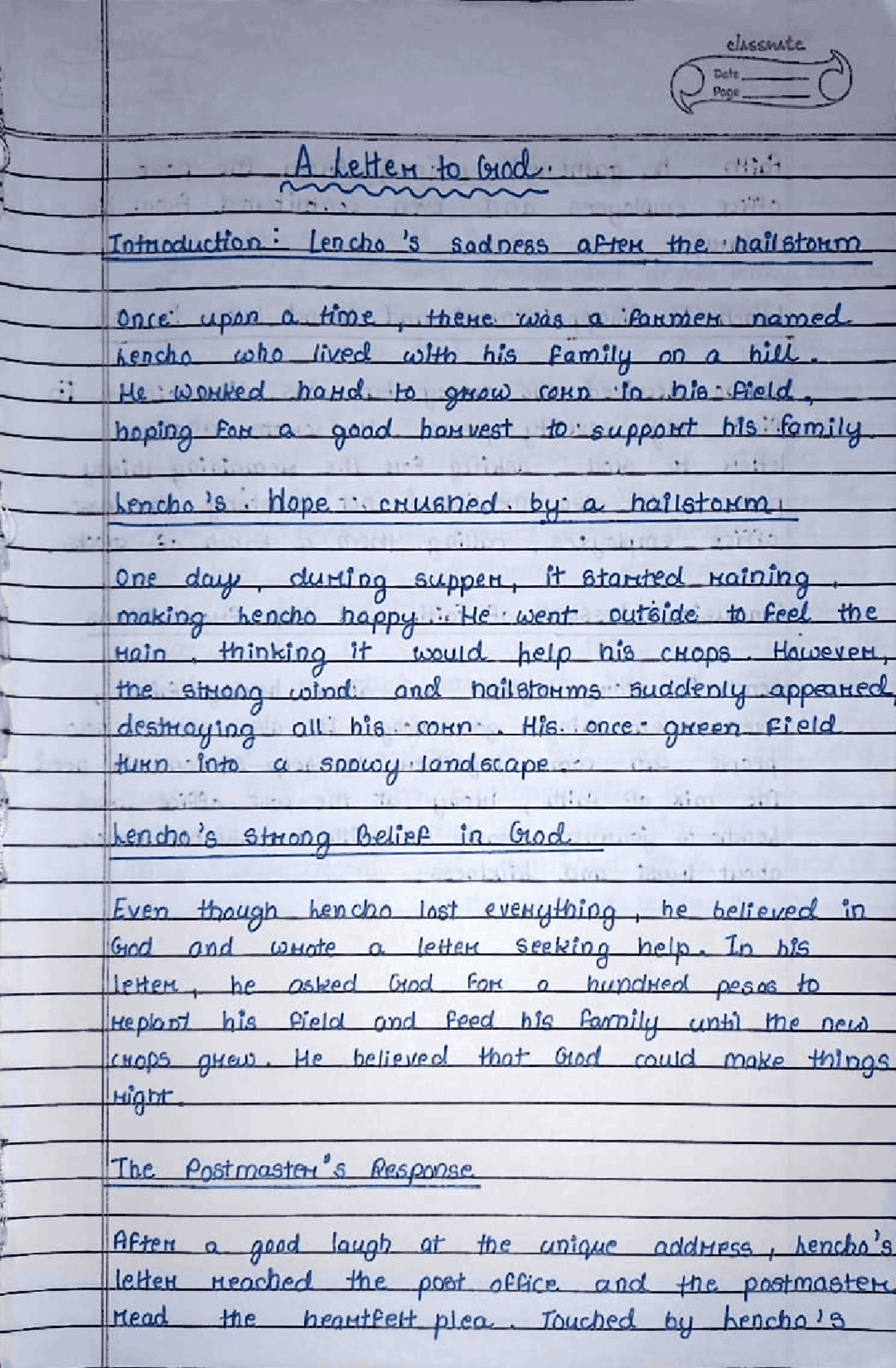 English notes for class 10 | Study notes English | Docsity