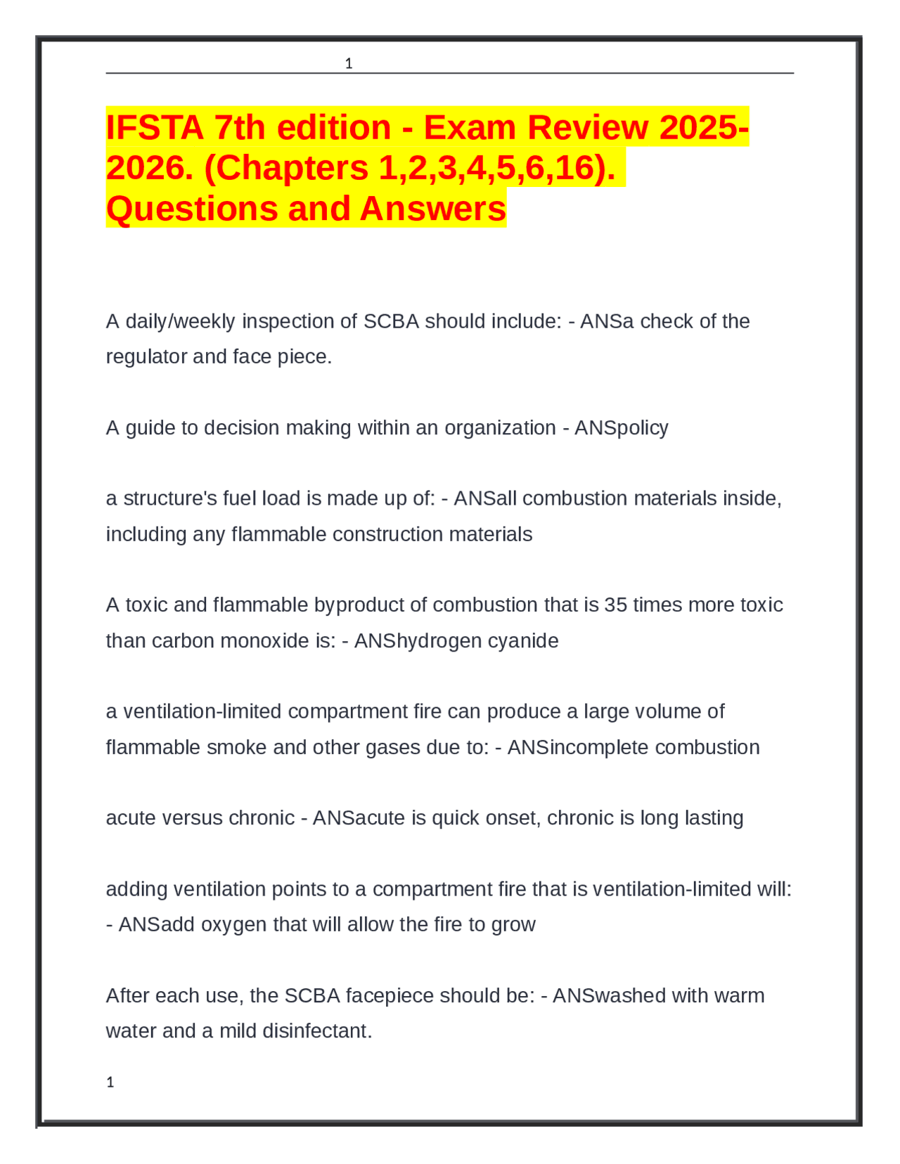 IFSTA 7th edition - Exam Review 2025-2026. (Chapters 1,2,3,4,5,6,16 ...