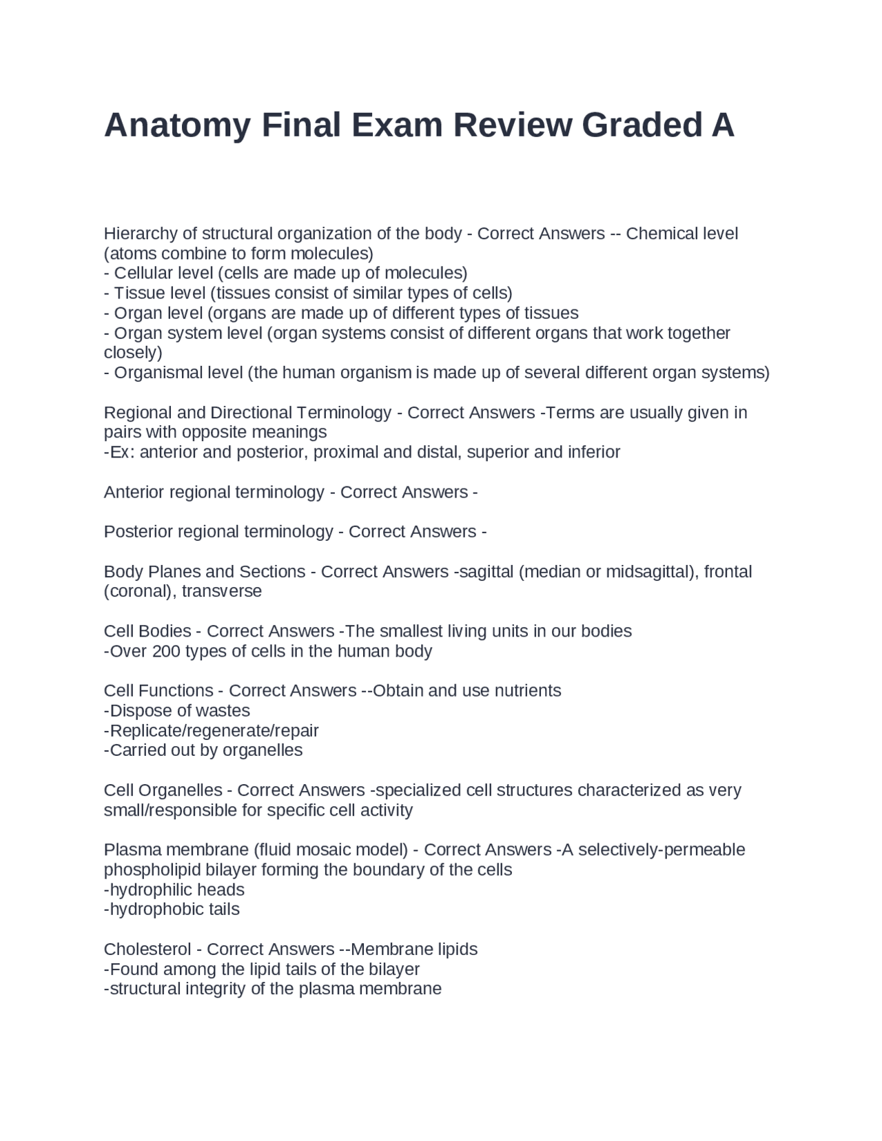 Anatomy Final Exam Review: A Comprehensive Guide to Key Concepts | Exams Advanced Education ...