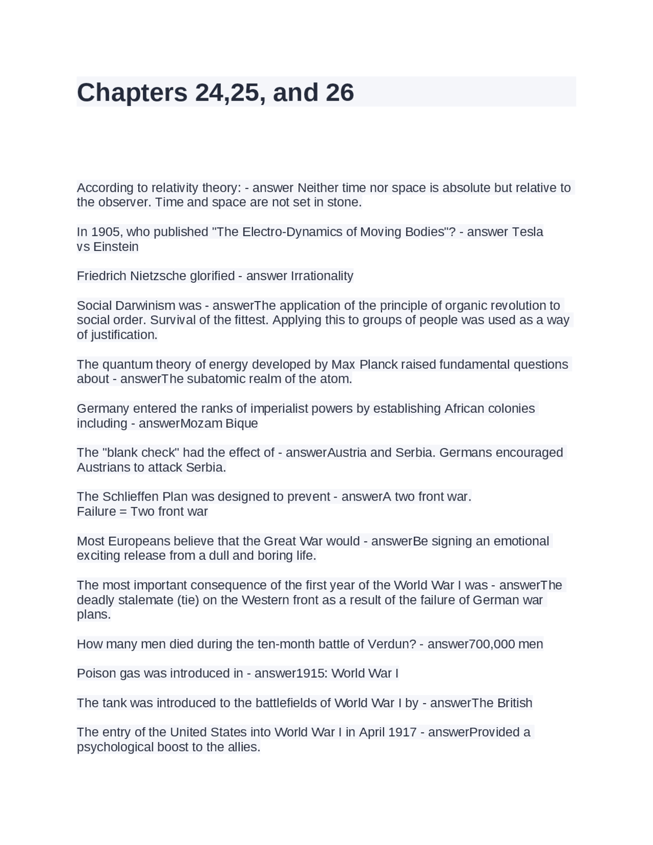 Chapters 24,25, and 26 Questions with Solutions | Exams Advanced ...