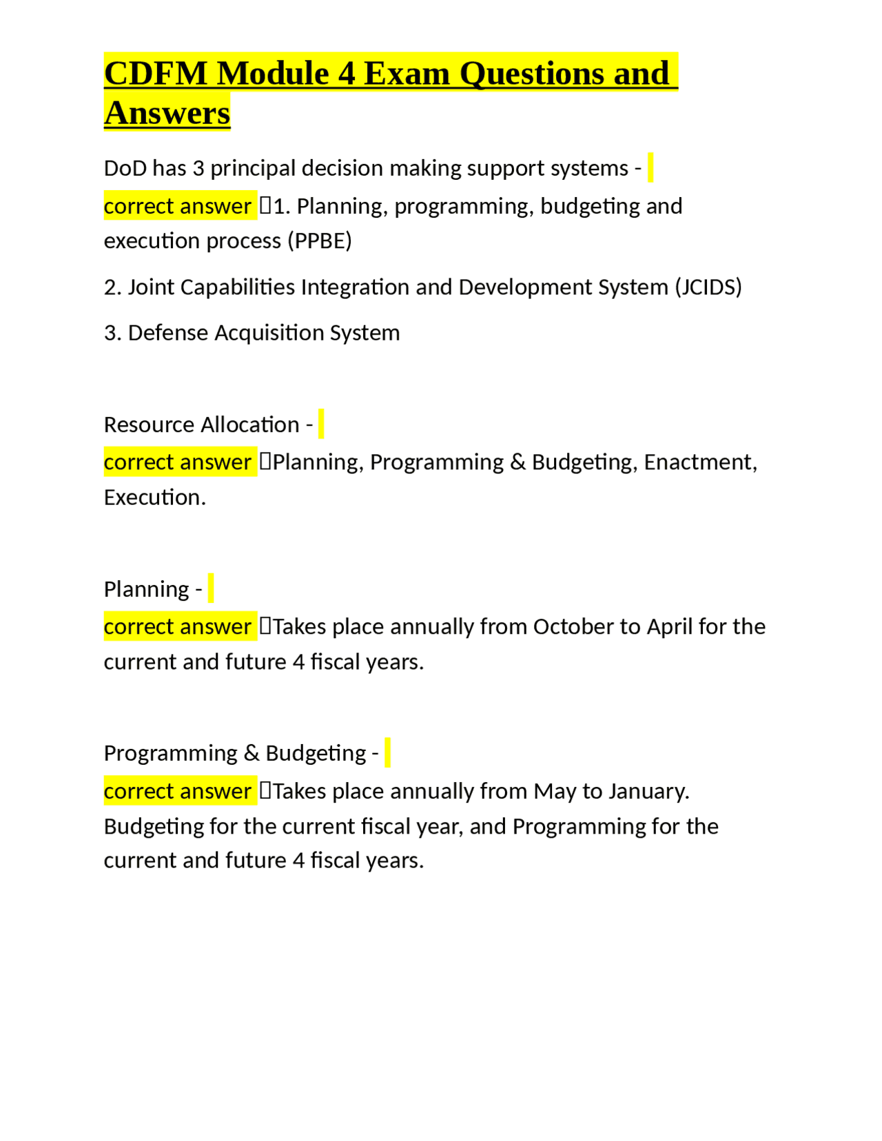CDFM Module 4 Exam Questions and Answers | Exams Local Government ...