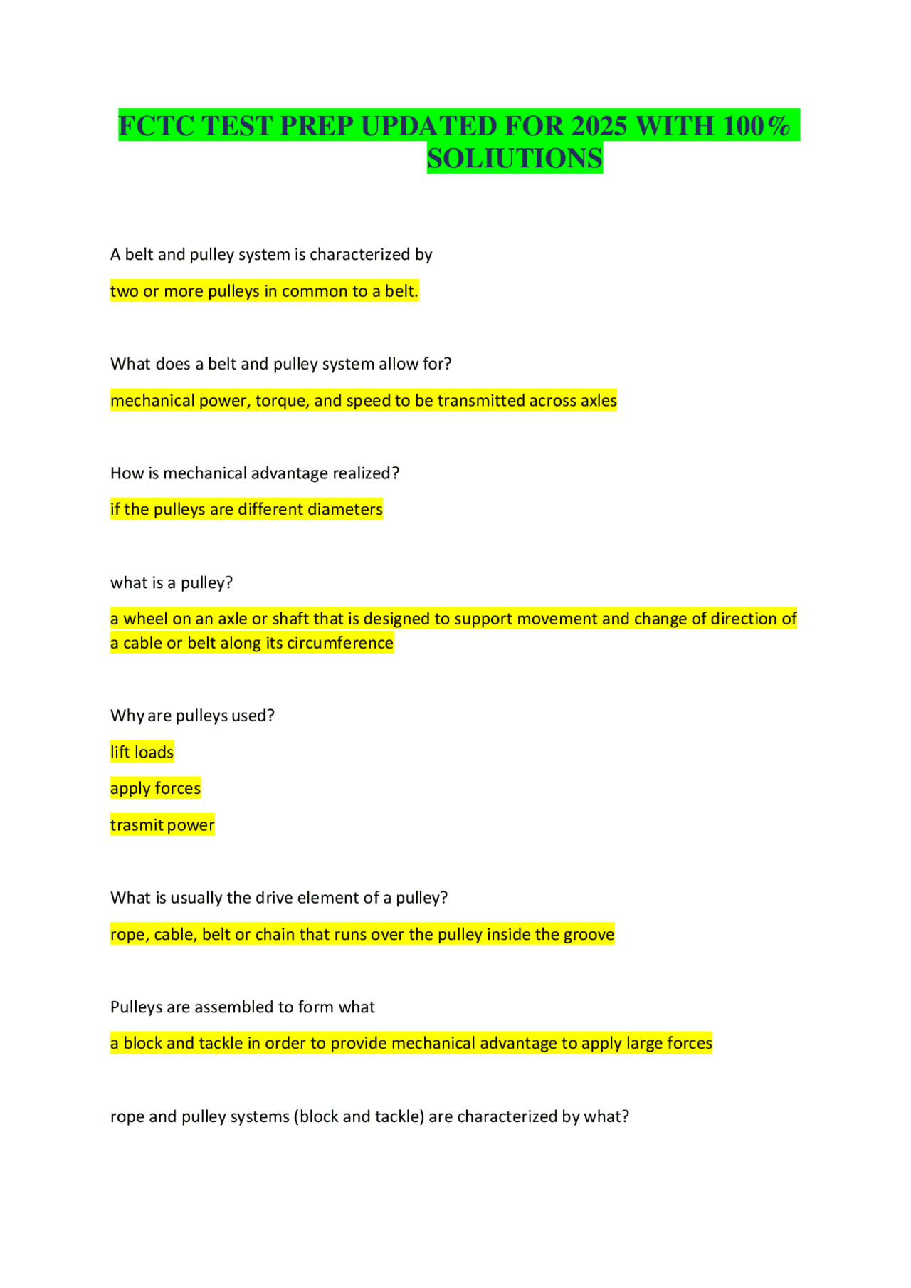 FCTC TEST PREP UPDATED FOR 2025 WITH 100% SOLIUTIONS | Exams Health ...