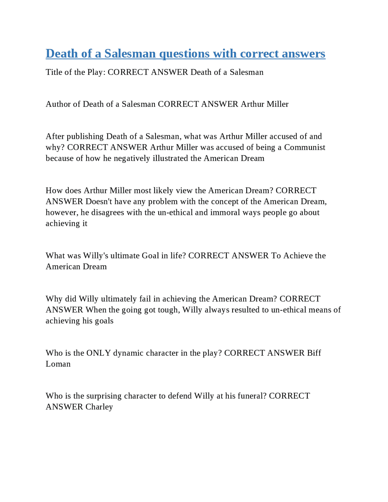 Death of a Salesman: Analysis and Study Guide | Exams Playwriting and ...