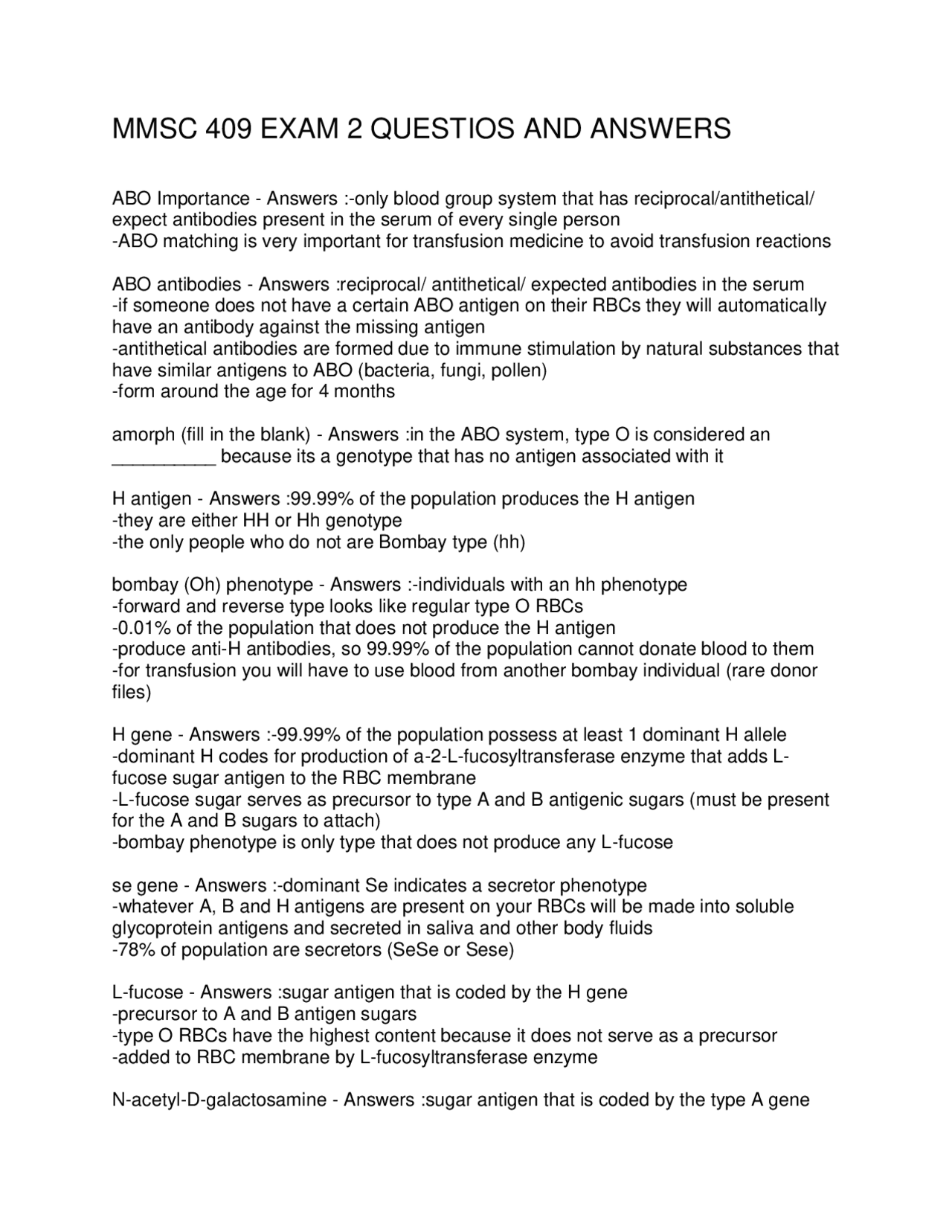 MMSC 409 EXAM 2 QUESTIOS AND ANSWERS | Exams Social Sciences | Docsity