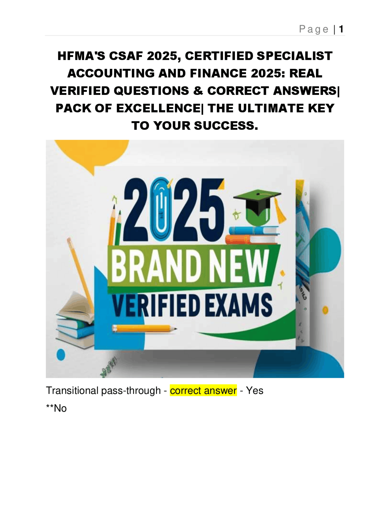 HFMA'S CSAF 2025, CERTIFIED SPECIALIST ACCOUNTING AND FINANCE 2025. | Exams Financial Accounting ...