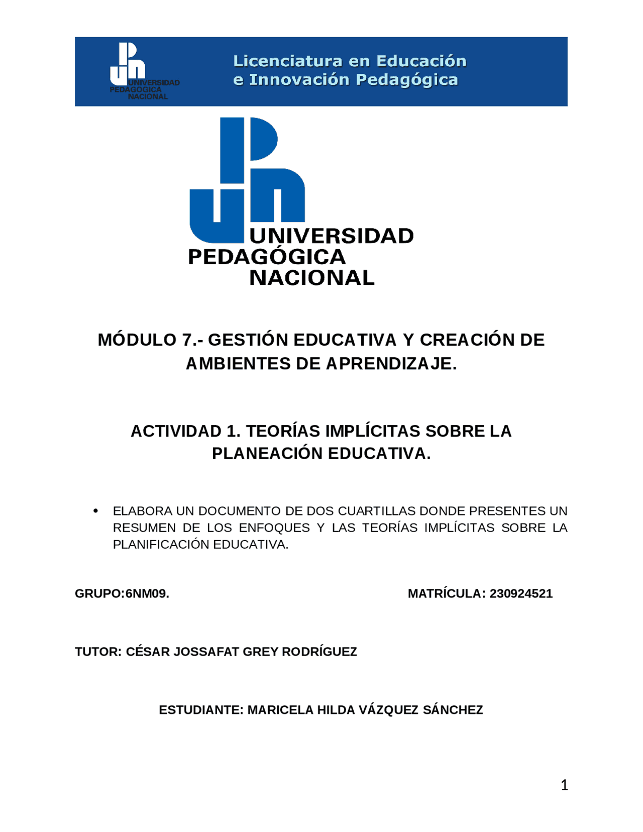Módulo 7 leip actividad | Cheat Sheet Pedagogy | Docsity