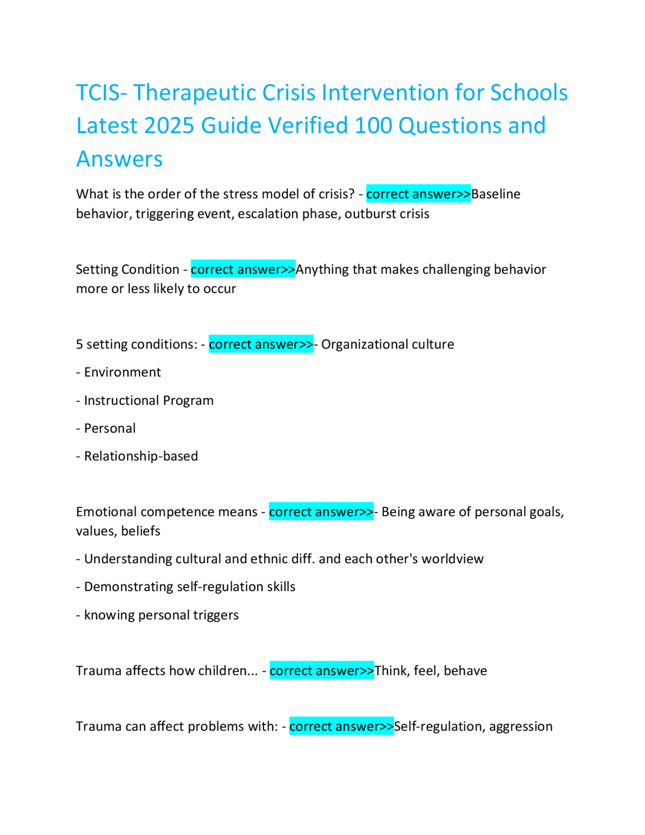TCIS- Therapeutic Crisis Intervention for Schools Latest 2025 Guide ...