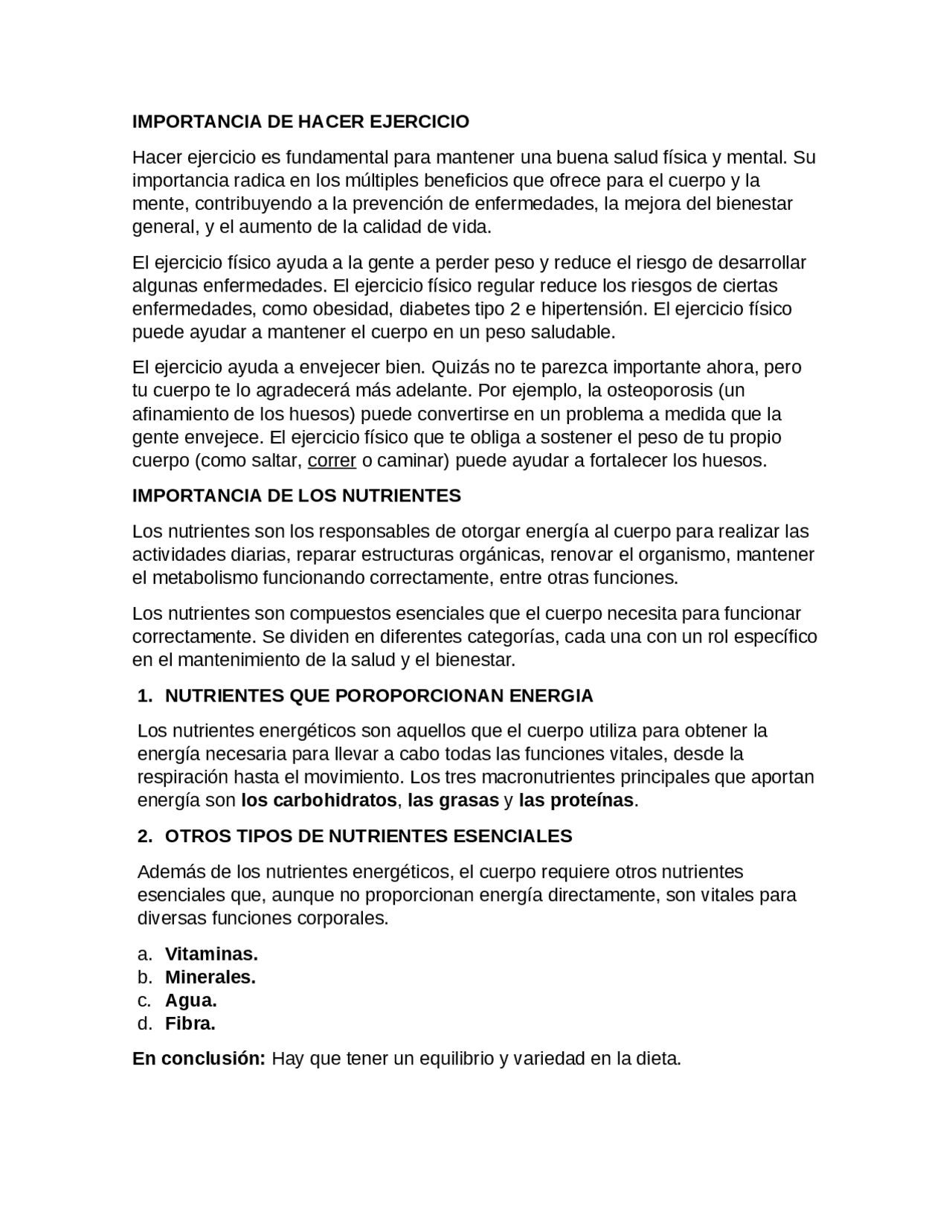 Importancia de Hacer Ejercicio | Summaries Physical education | Docsity