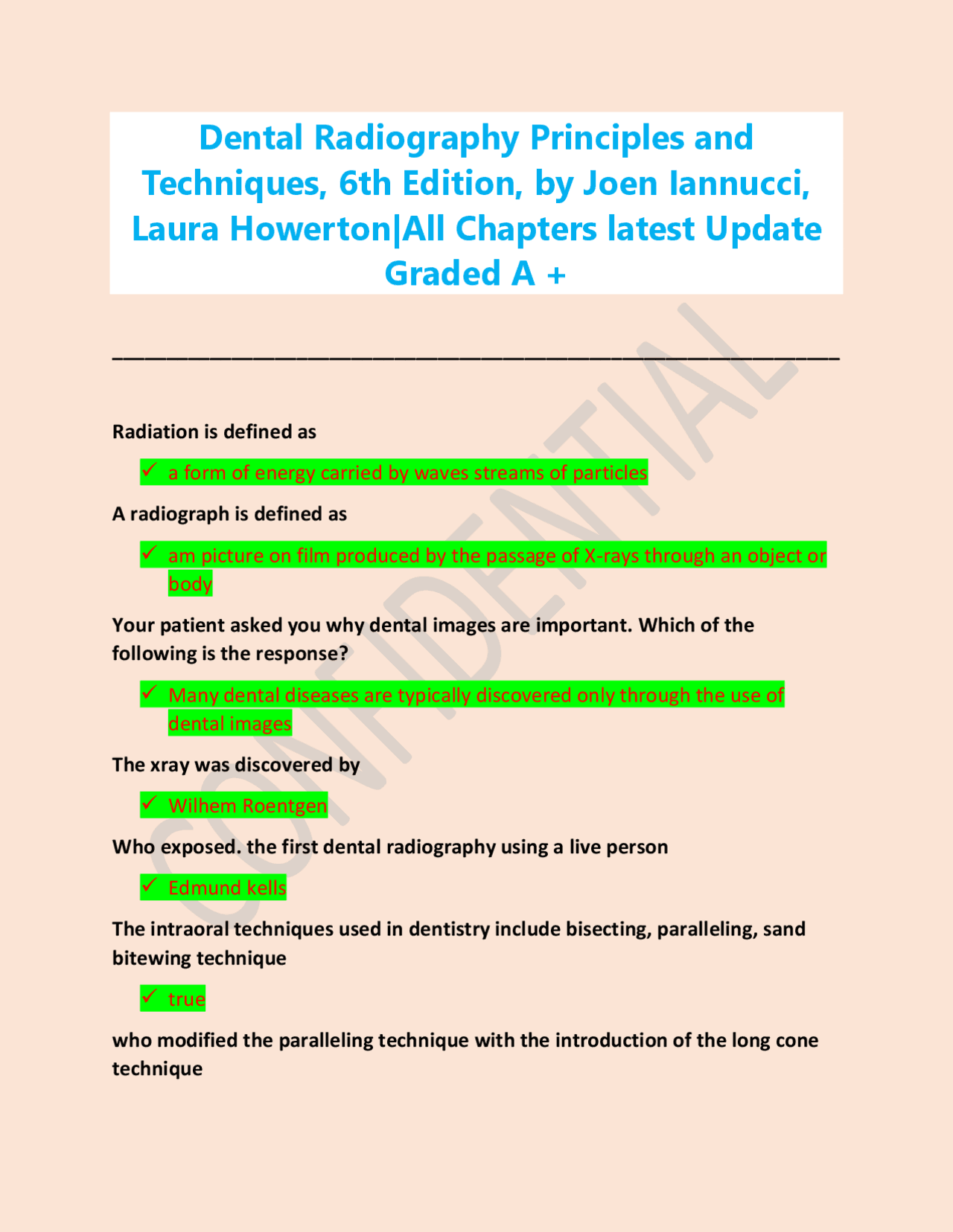Dental Radiography Principles and Techniques, 6th Edition, by Joen ...