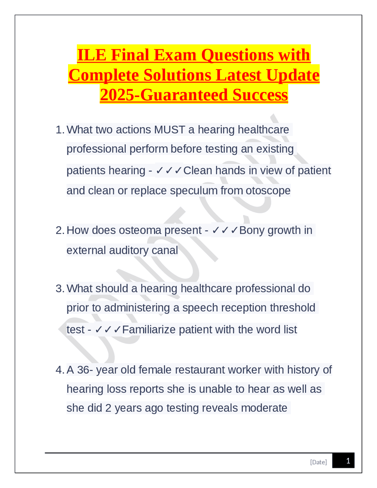 ILE Final Exam Questions with Complete Solutions Latest Update 2025 ...