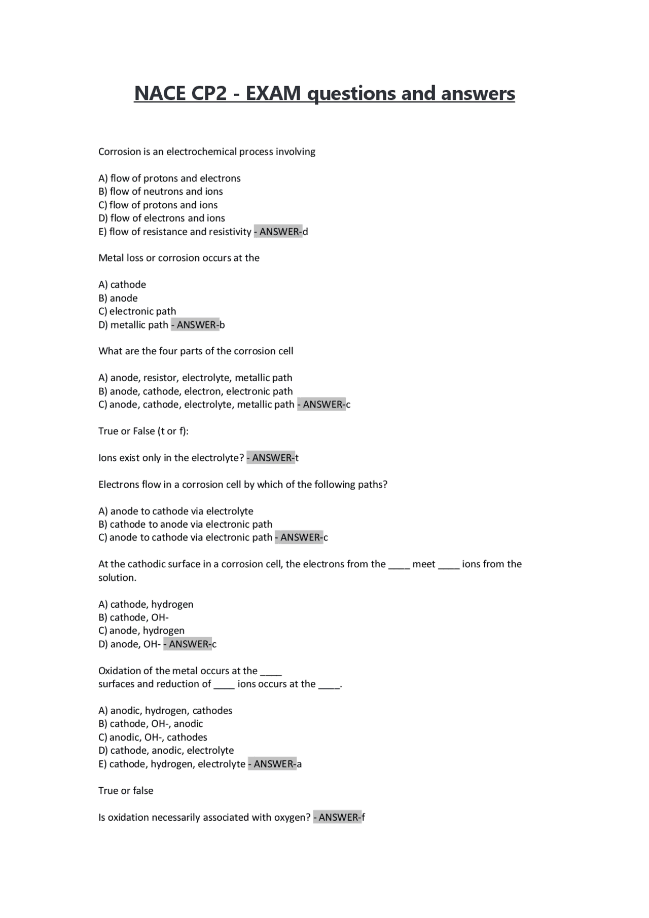 NACE CP2- EXAMquestions and answers | Exams Labor and Social Security ...