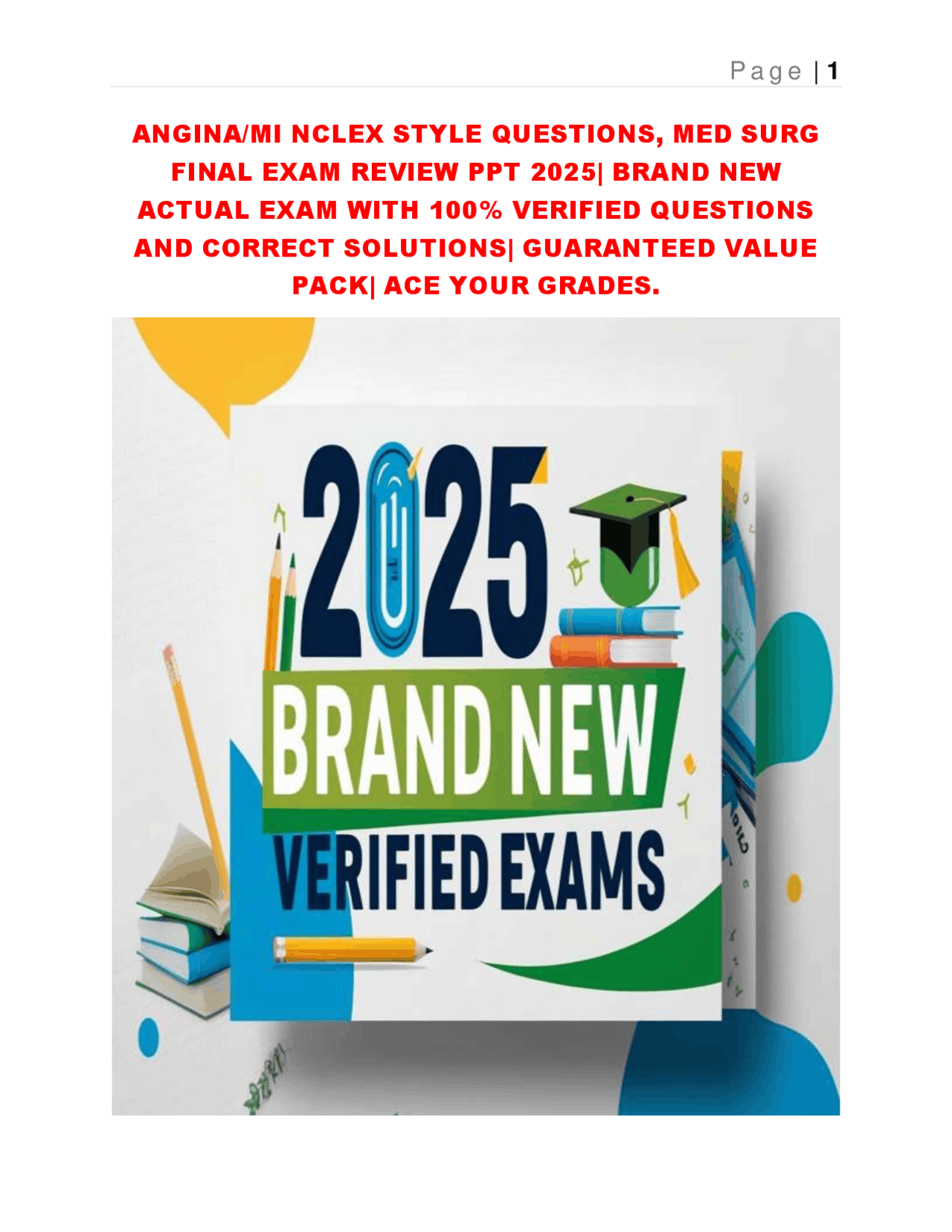 ANGINA/MI NCLEX STYLE QUESTIONS, MED SURG FINAL EXAM REVIEW PPT 2025 ...