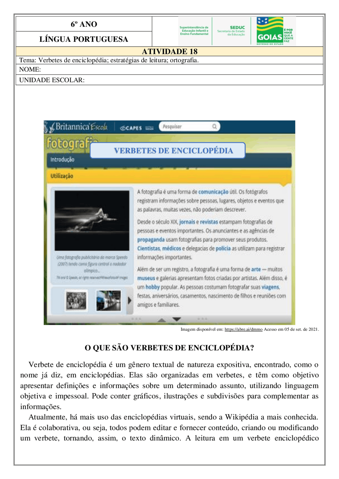 Verbete de dicionário e enciclopédia | Exercícios Português (Gramática ...