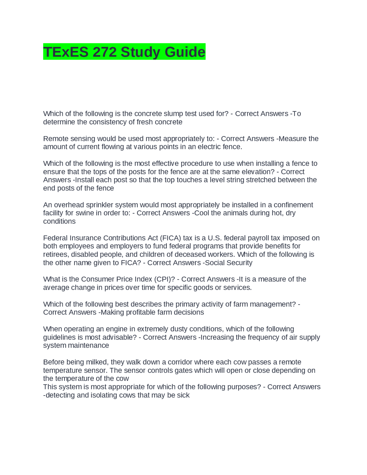 TExES 272 Study Guide with 100% Accurate solutions | Latest Updated ...