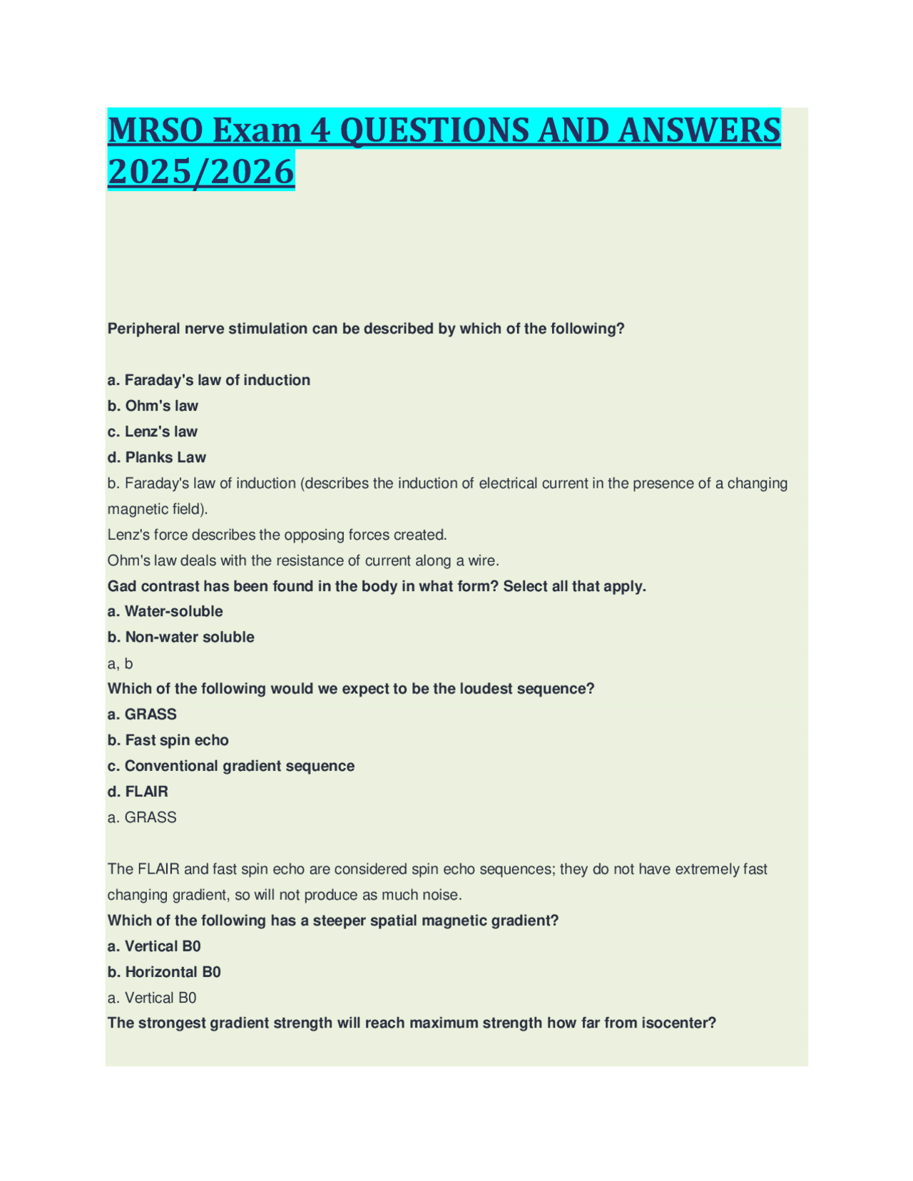 MRSO Exam 4 Questions and Answers: A Comprehensive Guide to MRI ...