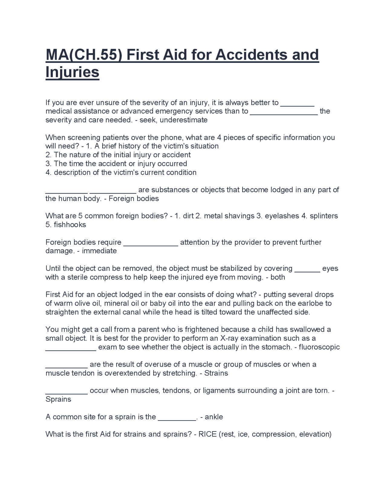 First Aid for Accidents and Injuries: A Guide to Common Injuries and ...