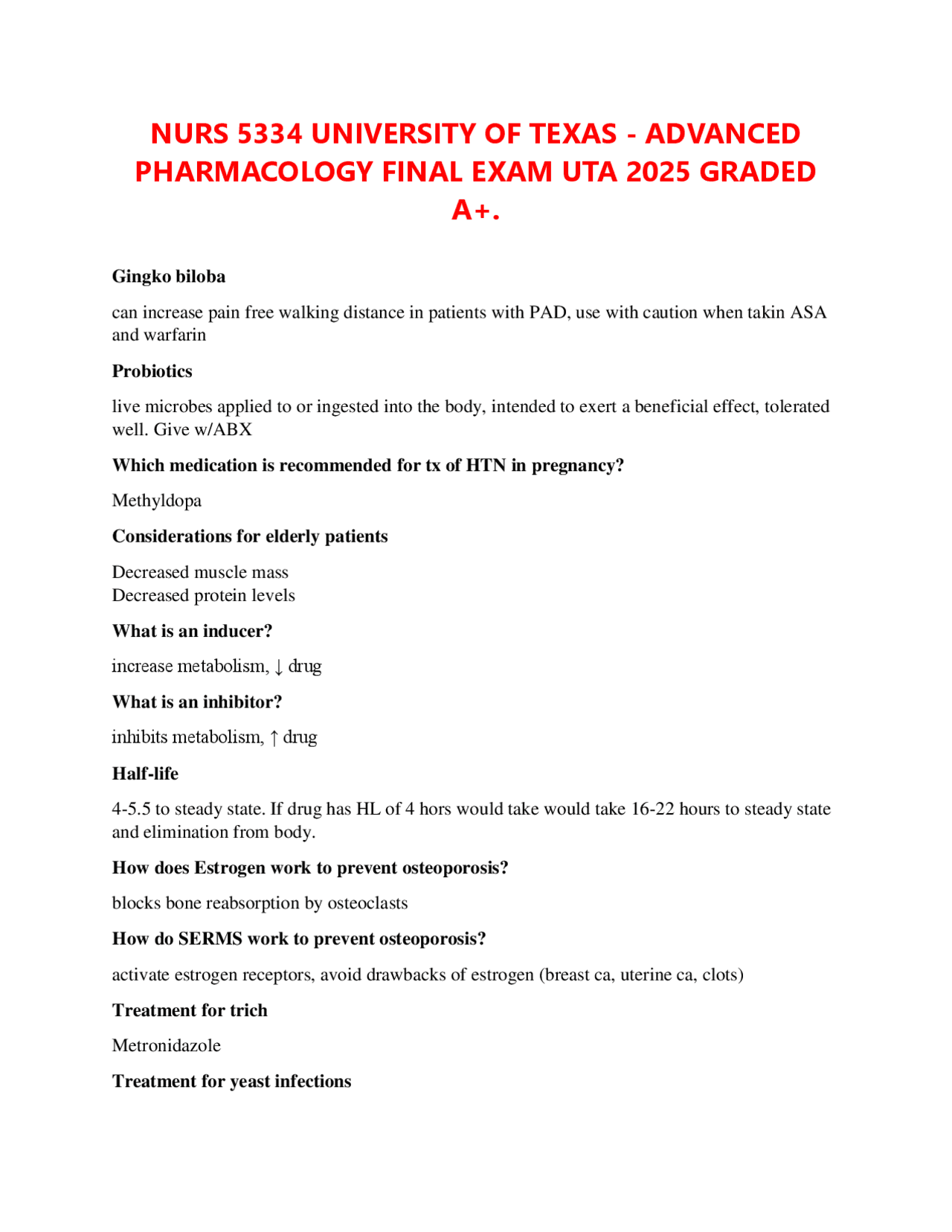 Pharmacology Study Guide: Key Concepts, Medications, and Treatments ...