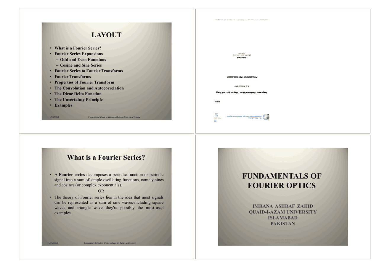 Fourier optics is a branch of optics that applies the principles of Fourier analysis | Cheat ...