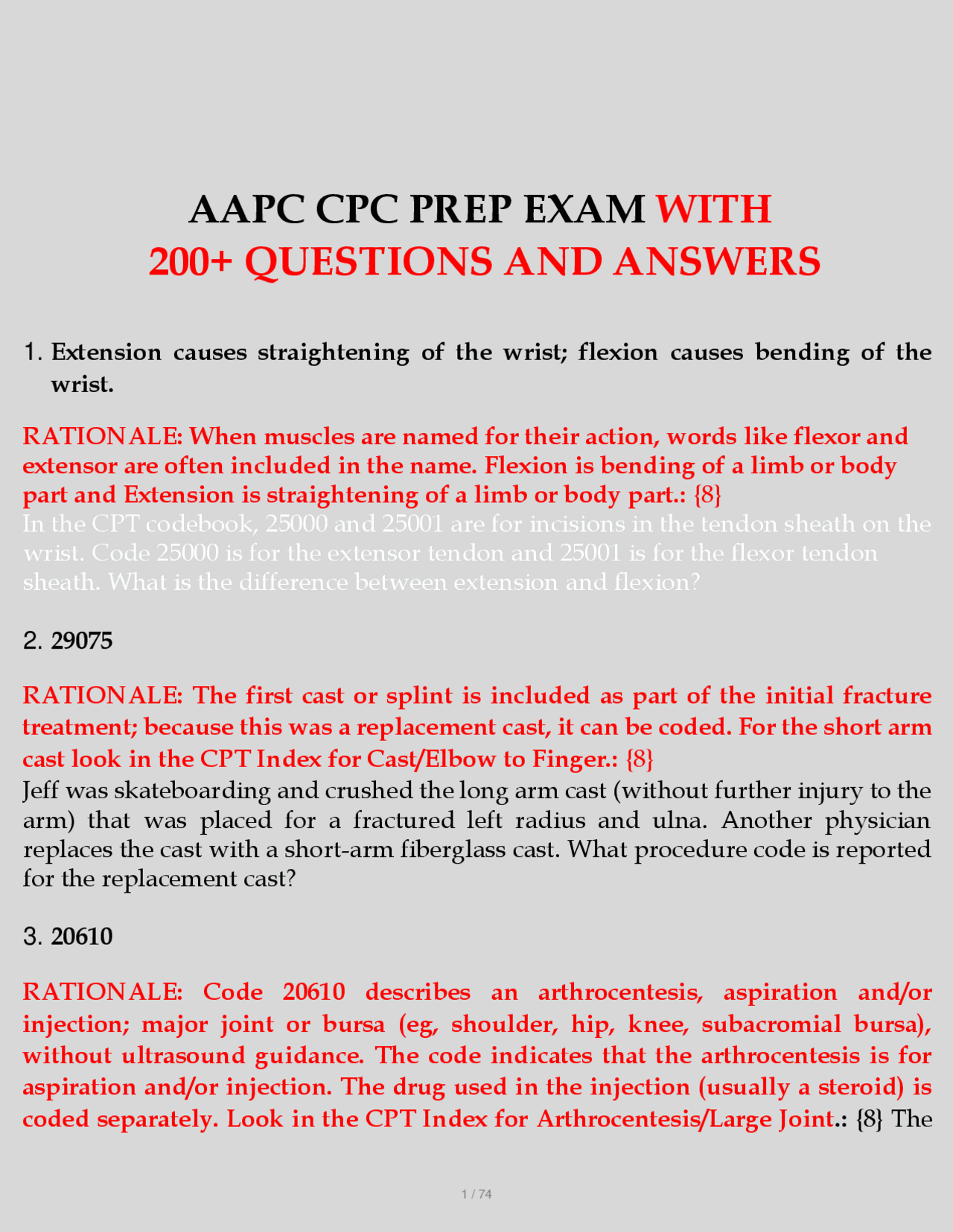 200 AAPC CPC PREP EXAM QUESTIONS AND ANSWERS.pdf | Exams Nursing | Docsity