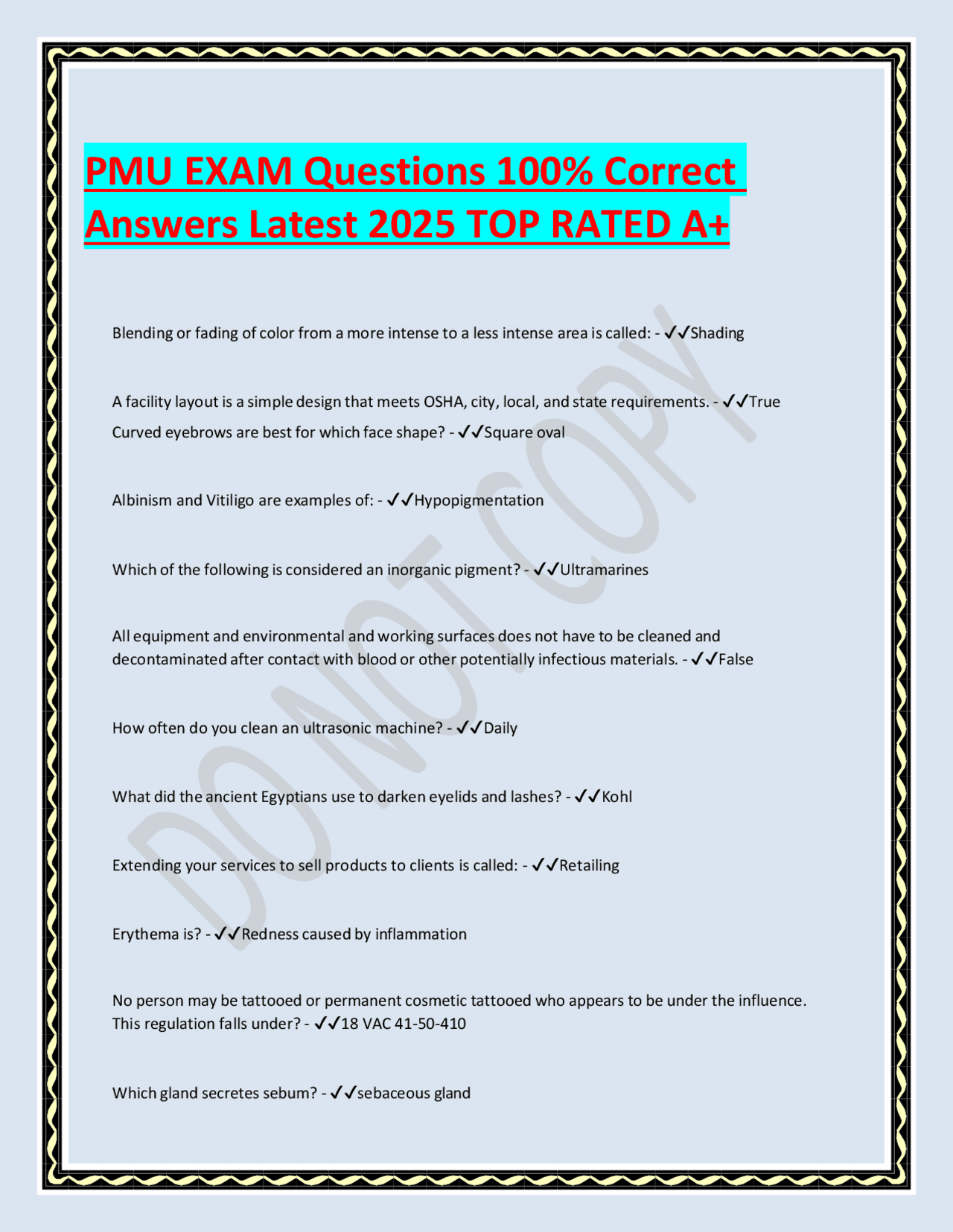 PMU Exam Prep: Comprehensive Guide for Tattoo & Permanent Makeup ...